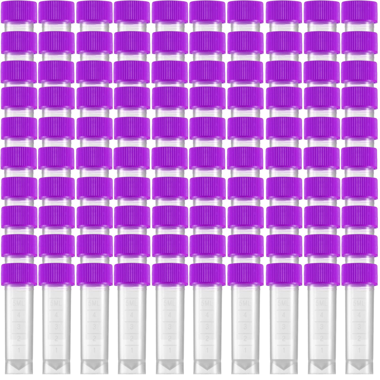 Amazon.com: 100Pcs 5ml Purple Lab Plastic Frost Test Tubes Vial Seal ...