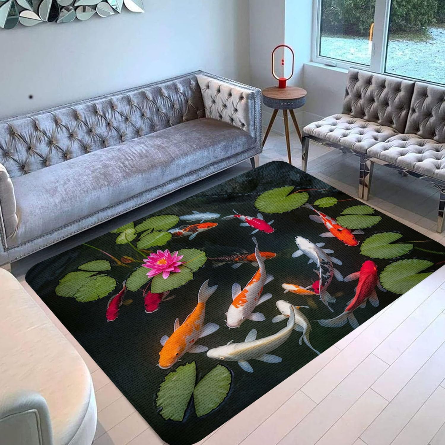 Amazon.com: B83 Koi Area Rugs for Bedroom Living Room - 4x6 ft - Lotus ...