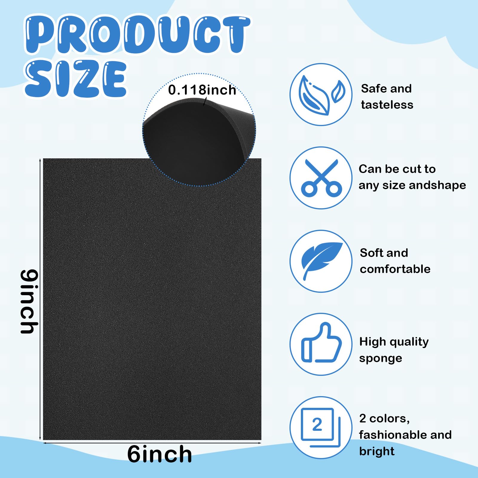 Snapklik.com : Treela 24 Pcs 3 Mm 3D Embroidery Foam 6" X 9" Puffy Foam ...