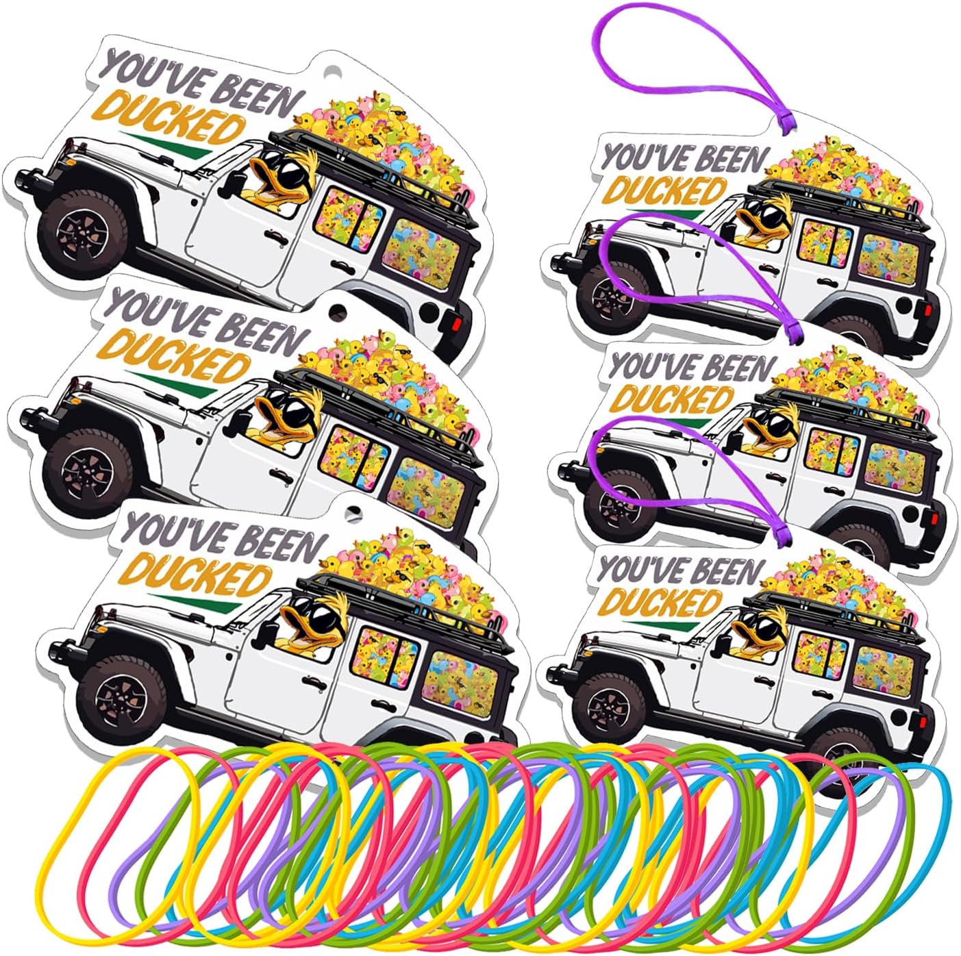Amazon.com : You've Been Ducked 50 Set Ducking Game, SUV Car Duck Tags ...