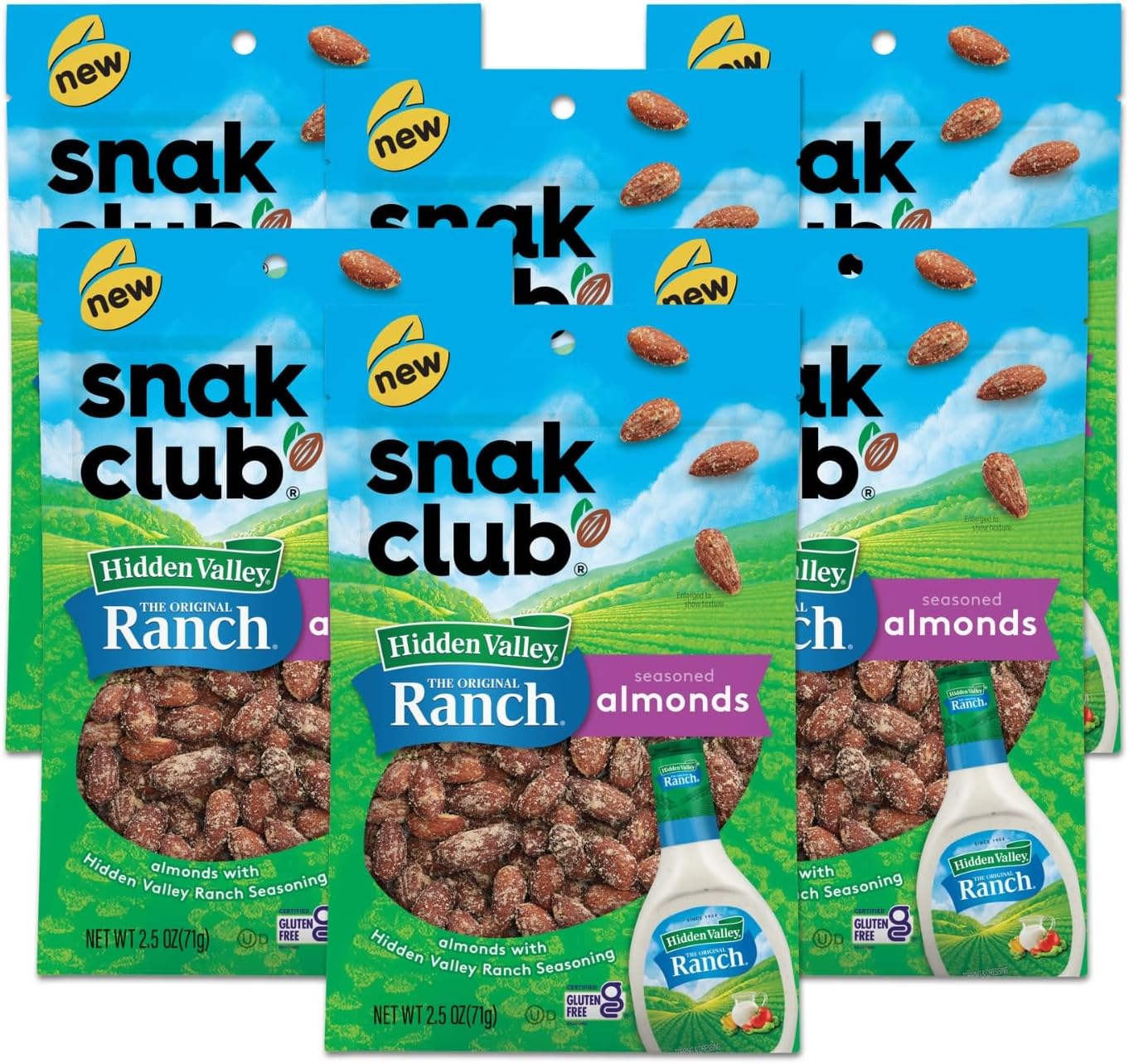 Amazon.com: Snak Club Roasted Almonds with Hidden Valley Ranch ...