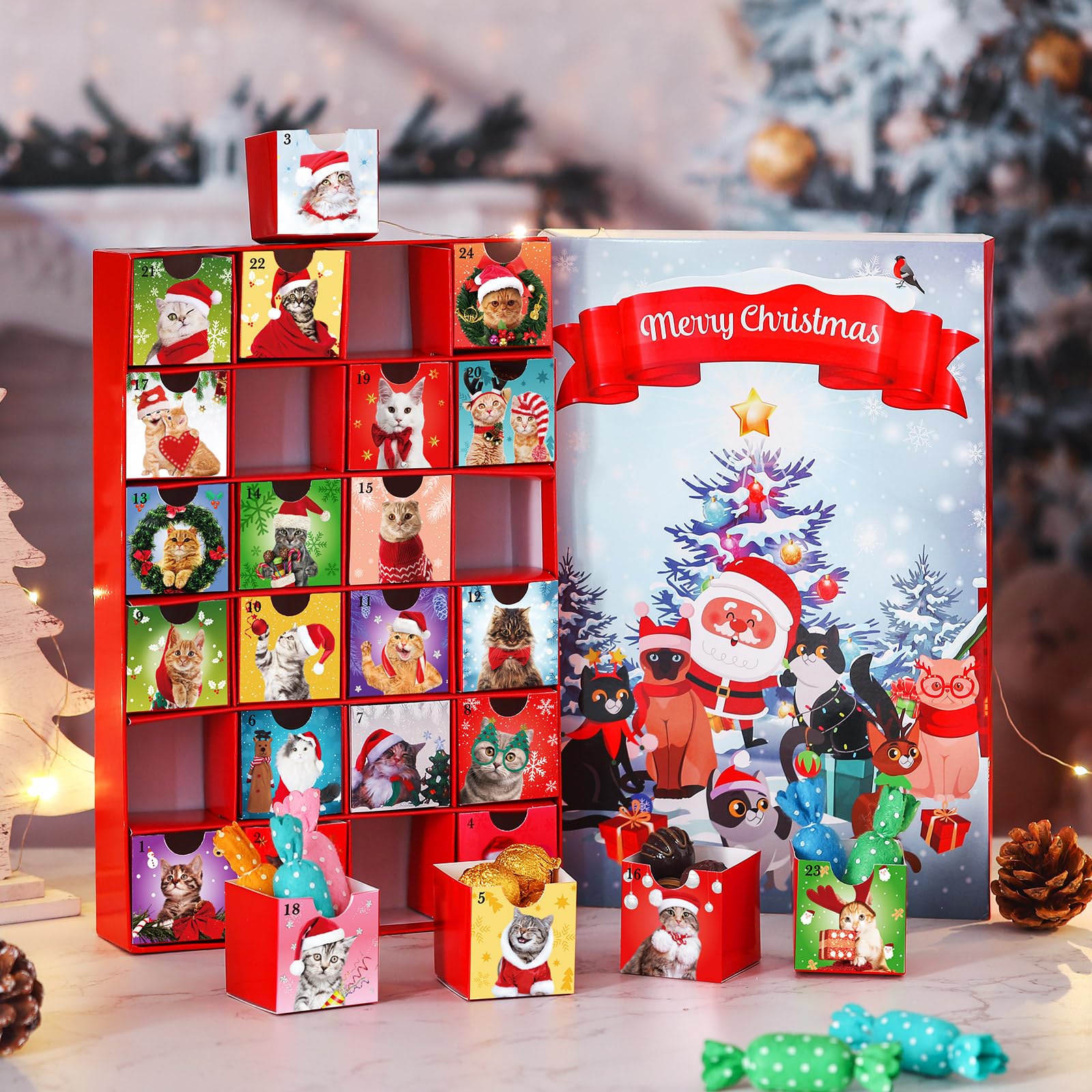 Amazon.com: Chiisong Cat Advent Calendar 2025 Empty Christmas Fillable ...