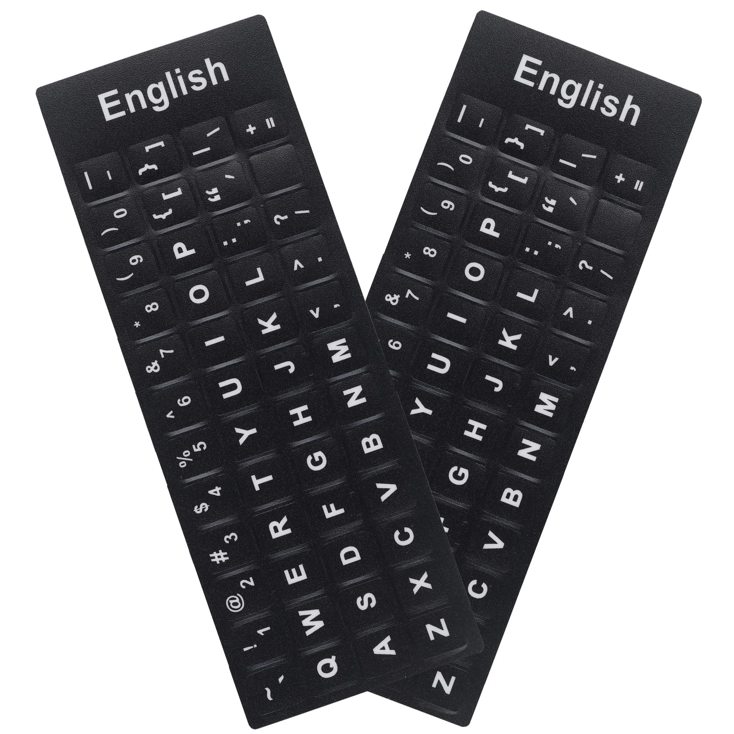 Amazon.com: 2 Pack English Keyboard Stickers, Black Background with ...
