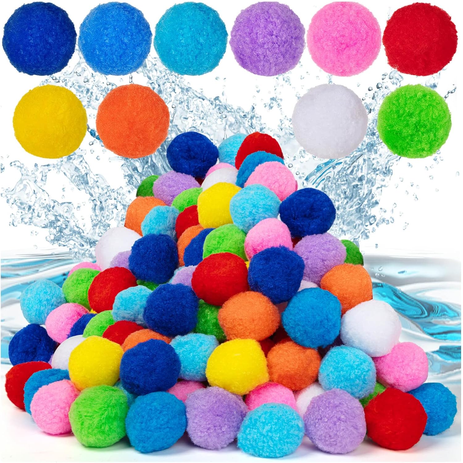 Amazon.com: Reusable Water Balls, 100 Pcs Water Soaker Balls for ...