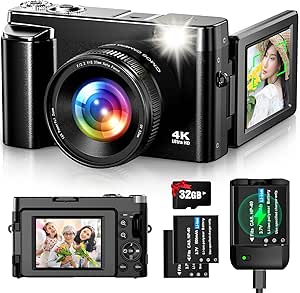 Amazon.co.jp: Oiadek Digital Camera, 48 Megapixels, Digital Camera, 32 GB Micro SD Card Included ...