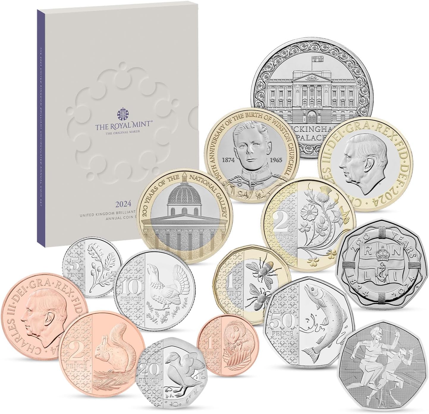 The Koin Club Royal Mint 2024 UK Brilliant Uncirculated Annual Coin Set ...