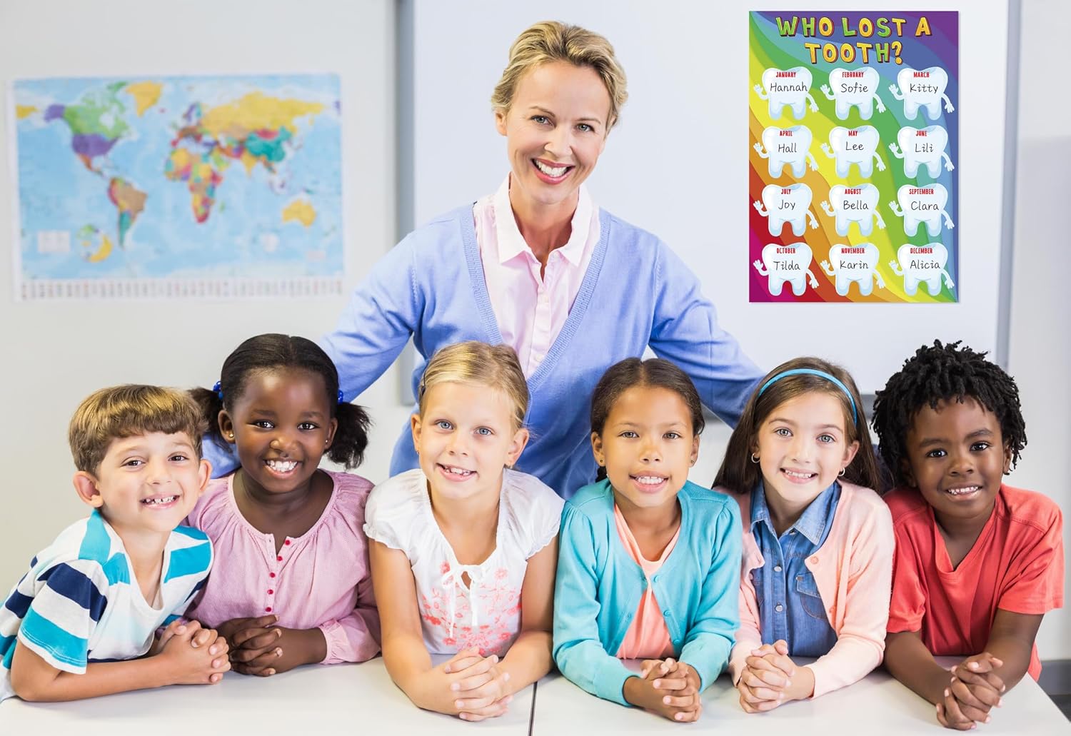 JUESMOS Who Lost A Tooth Chart Poster Rainbow I Lost Comoros | Ubuy