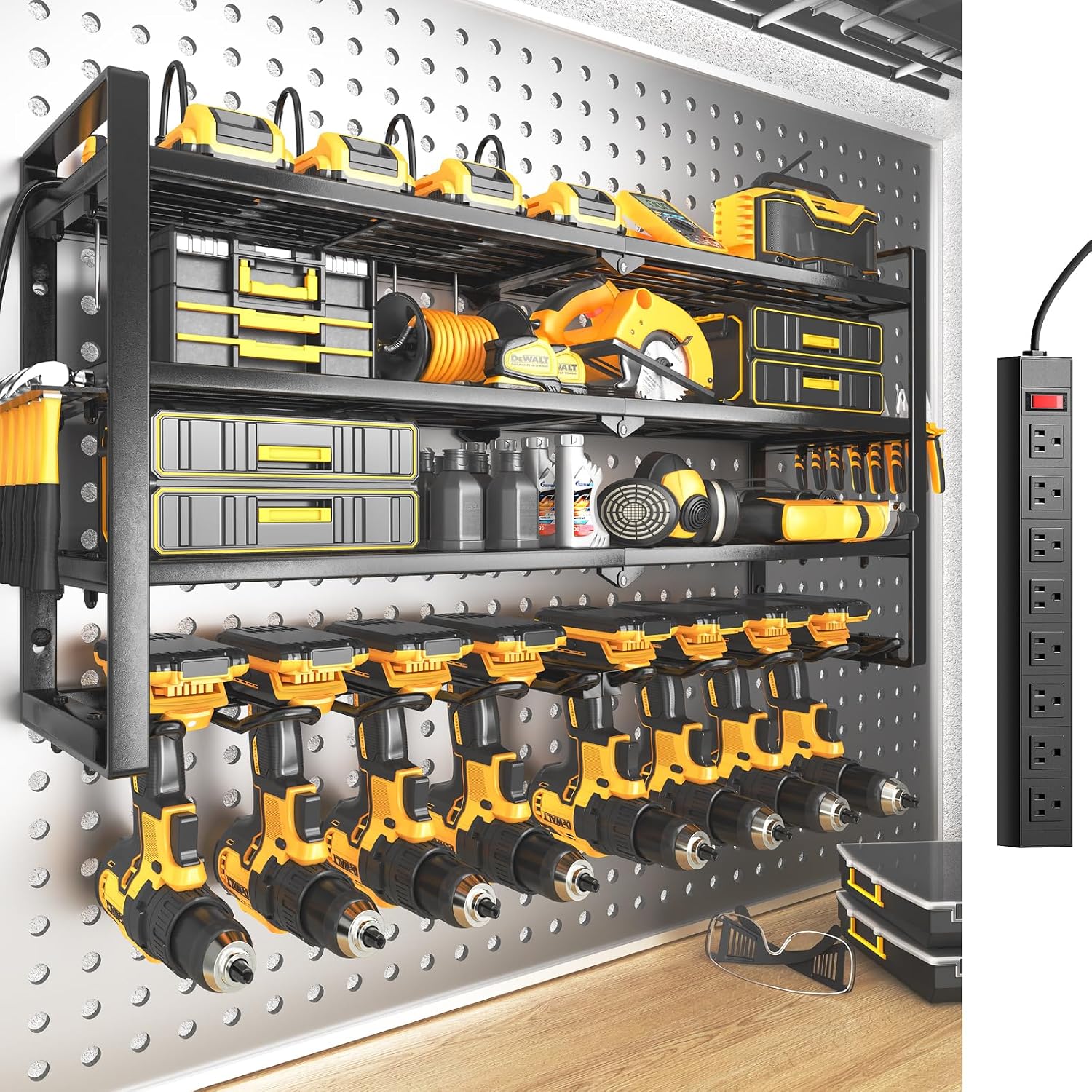 Amazon.com: SOYEEZE Power Tool Organizer with Charging Station and 8 ...