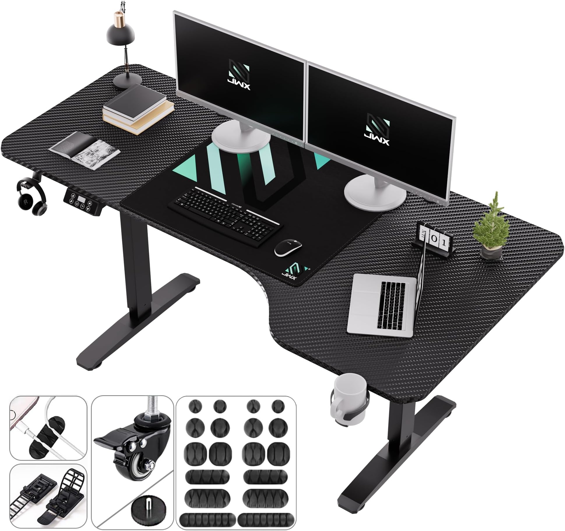 Amazon.com: X-WIN 63" Standing Gaming Desk, Wing-Shaped Computer Desk with Full Coverage Mouse ...