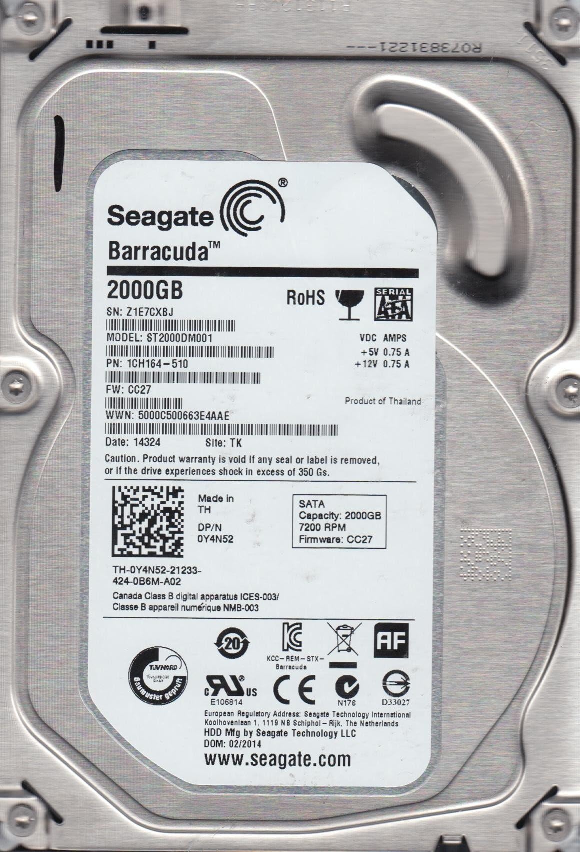 Seagate ST3000DM001 Discoduro Barracuda 3.5 3 TB SATA3, 6 GB/S 7200RPM ...