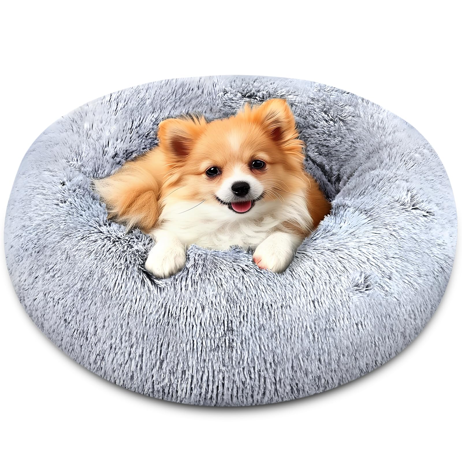 AUJEN Washable Dog Bed – Fluffy Plush Cat Bed for Cats and Small Dogs ...