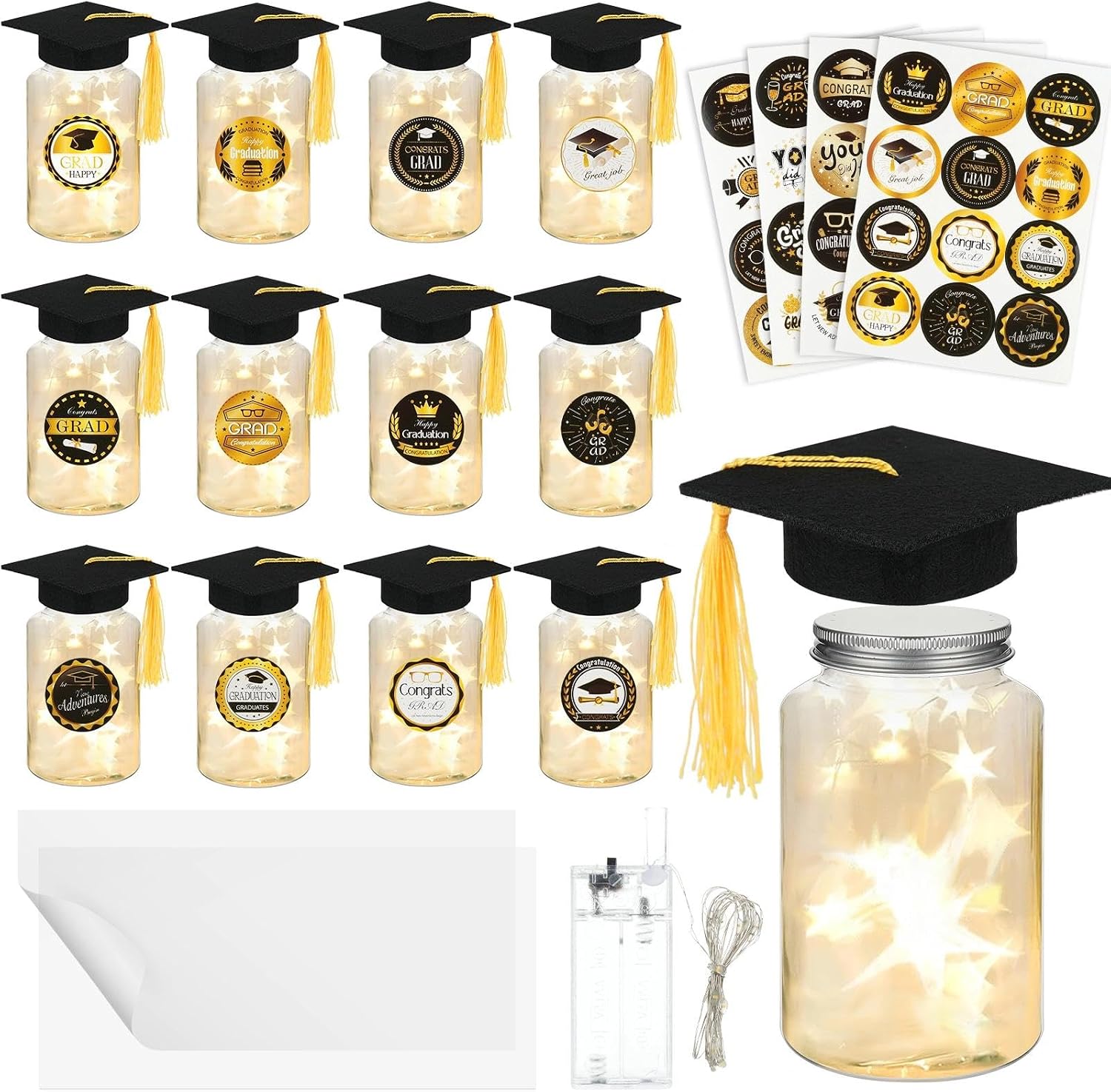 Amazon.com: 12 Pack Graduation Table Decoration Set, 2026 Grad Jar ...