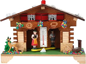 Amazon.com: Traditional German Weatherhouse with Deer and Thermometer ...