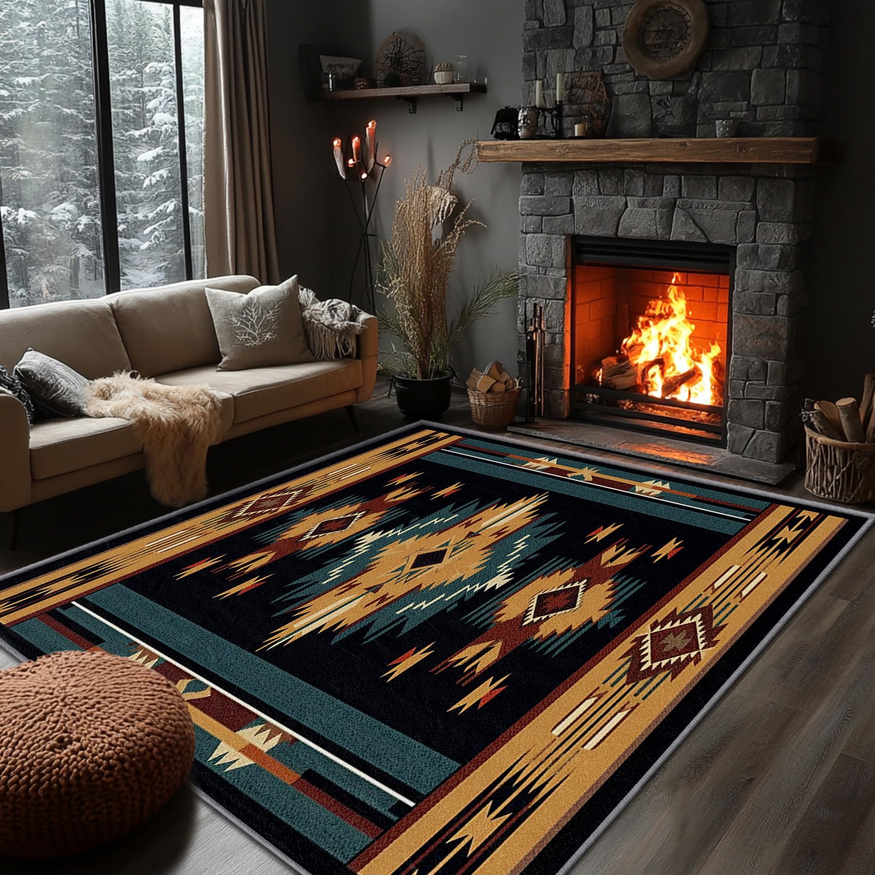 Amazon.com: Yoozitrees Aztec Rugs for Living Room - Aztec Rug, 8x10 Rug ...