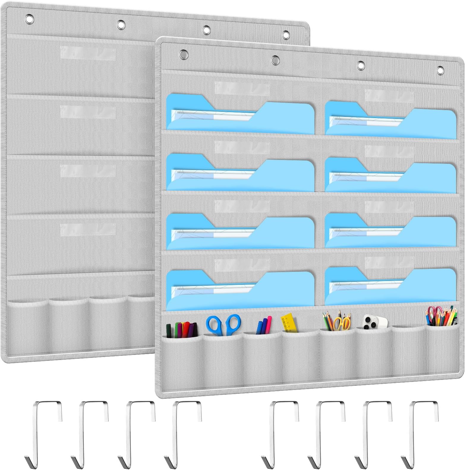 Amazon.com : Dinifee 2 Pcs Storage Pocket Chart Door Hanging File ...