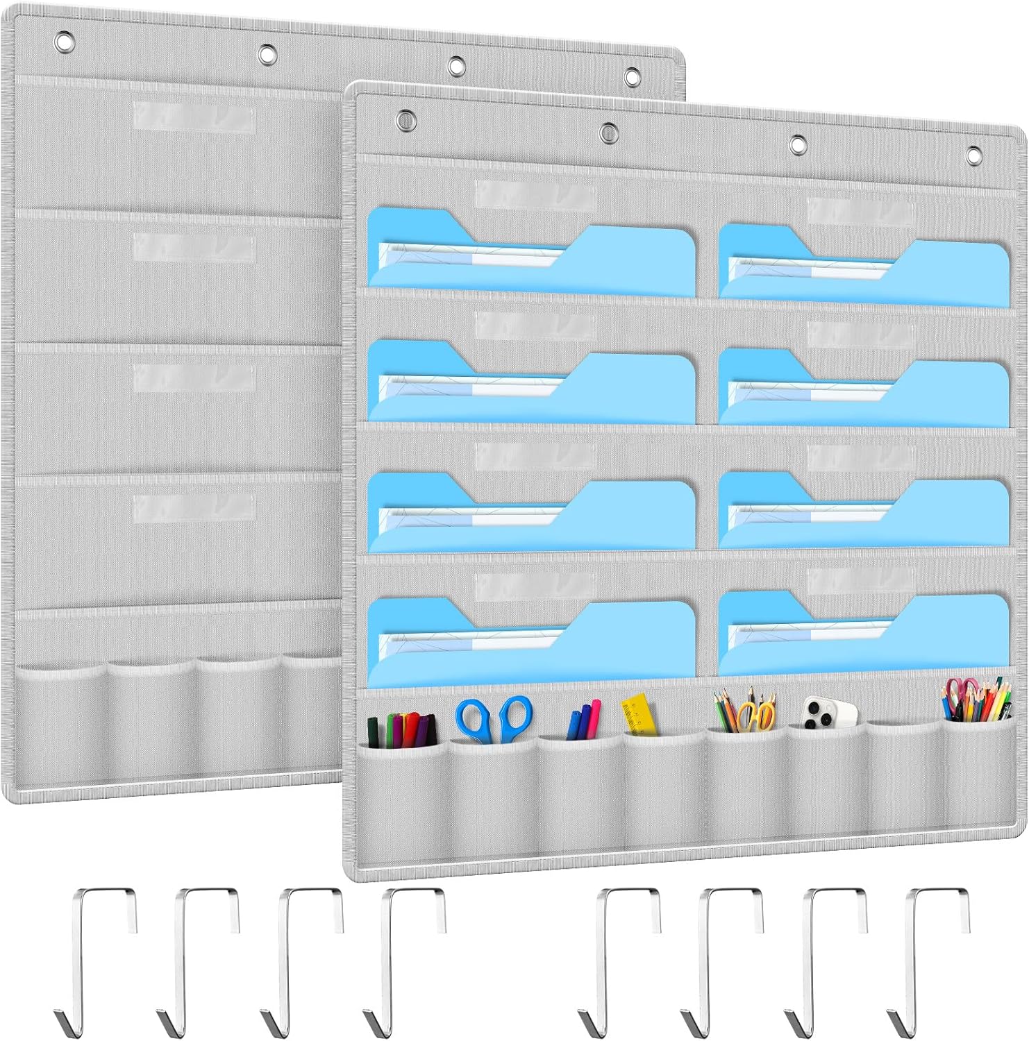 Amazon.com : Dinifee 2 Pcs Storage Pocket Chart Door Hanging File ...