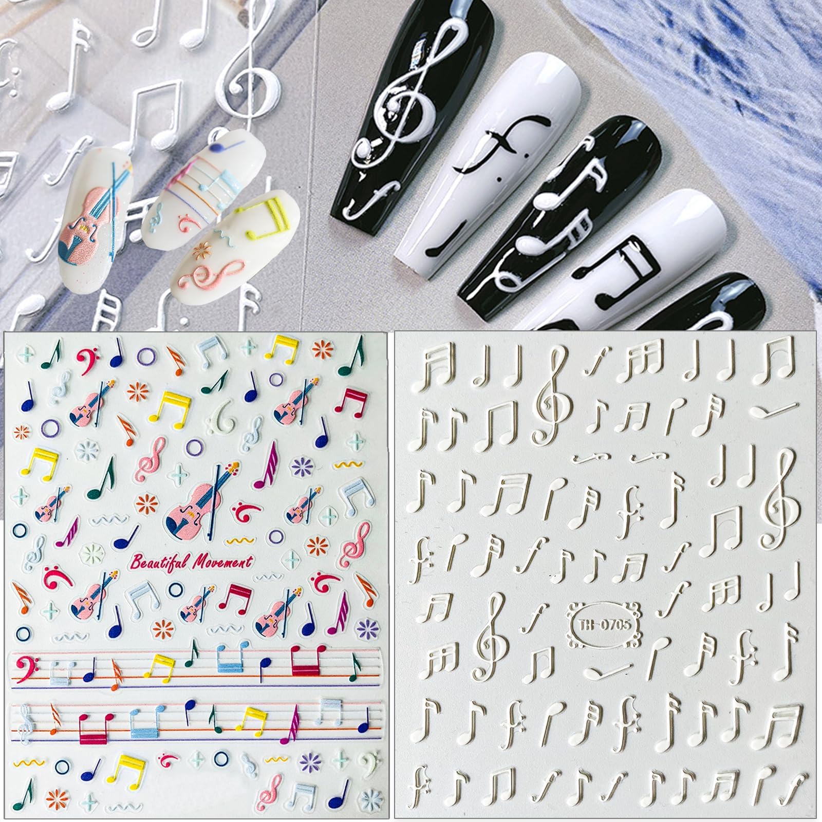 Amazon.com: Rock and Roll Music Nail Art Decal Sticker : Beauty ...