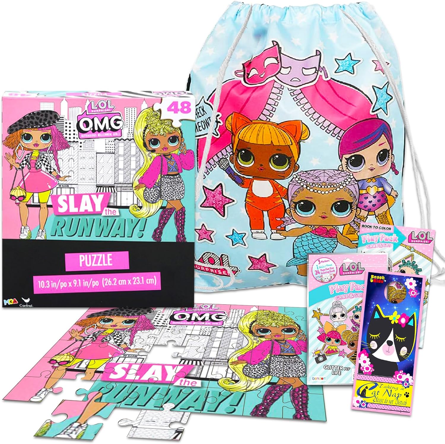 Amazon.com: Surprise! LOL Dolls Drawstring Bag Activity Set - 5 Pc ...