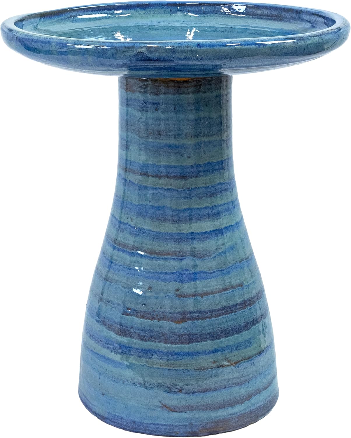 Amazon.com: Sunnydaze 21" H Ceramic Bird Bath for Outside - Hand ...