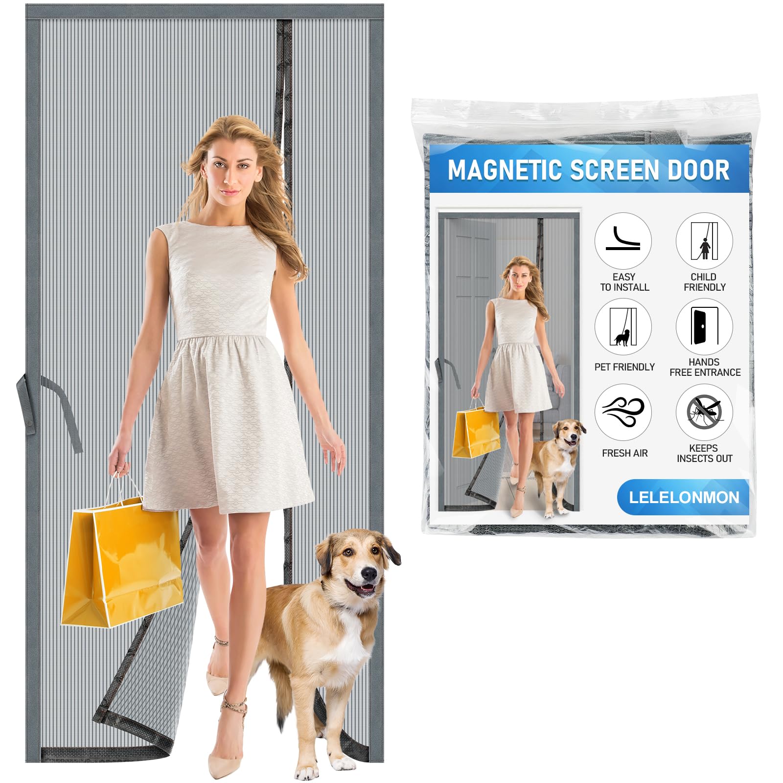 LELELONMON Magnetic Window Mosquito Net, 120 x 220 cm Mosquito Net for ...