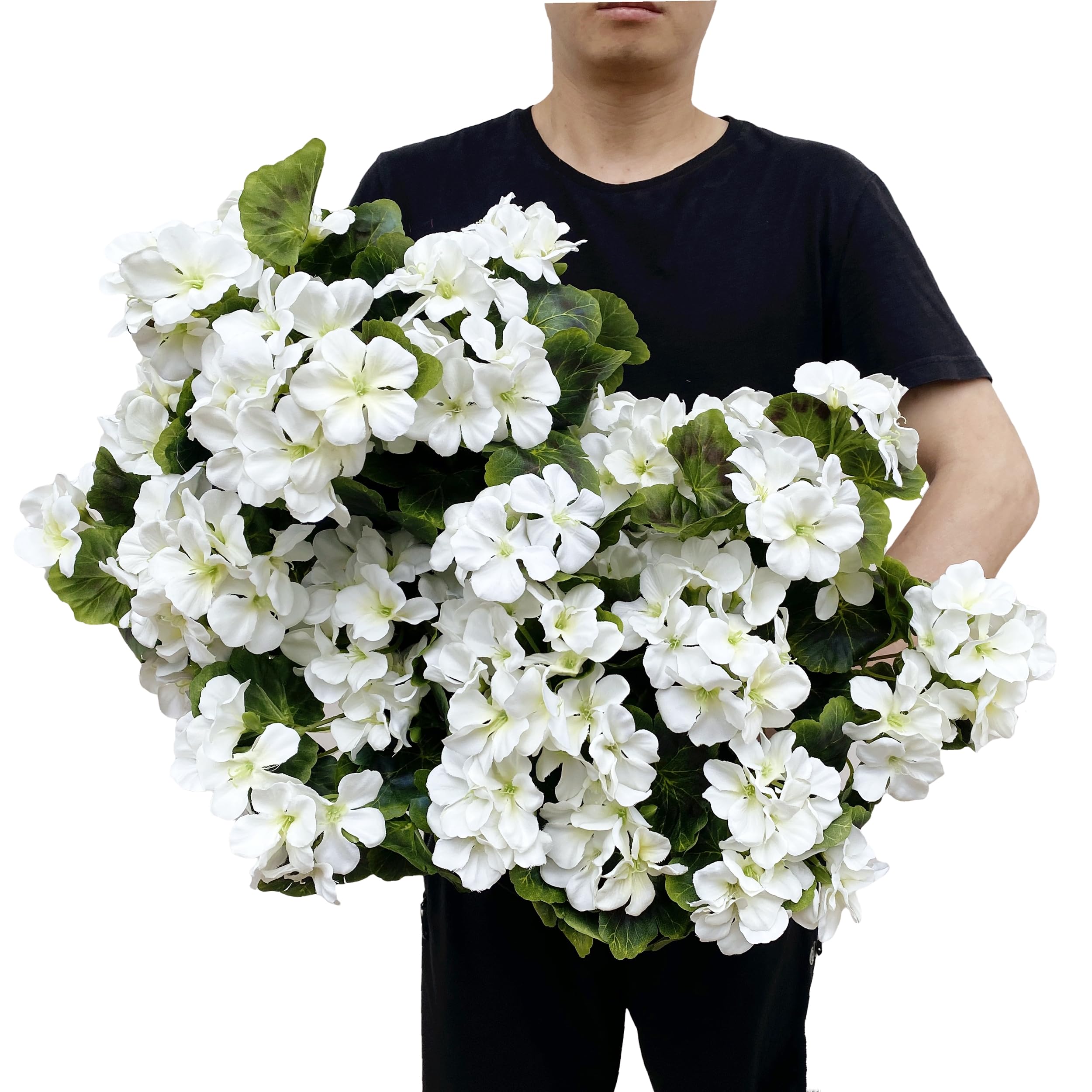 Amazon.com: Dophinena Pack of 4 - Artificial Geraniums Bundles Full ...