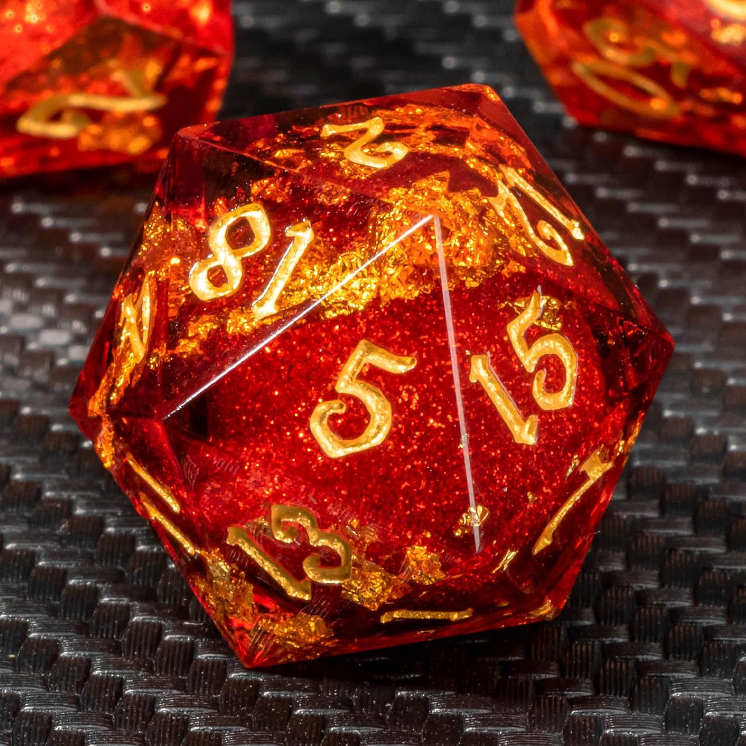 Amazon.com: KERWELLSI Resin Sharp Edge DND Dice Set with Gift Box ...