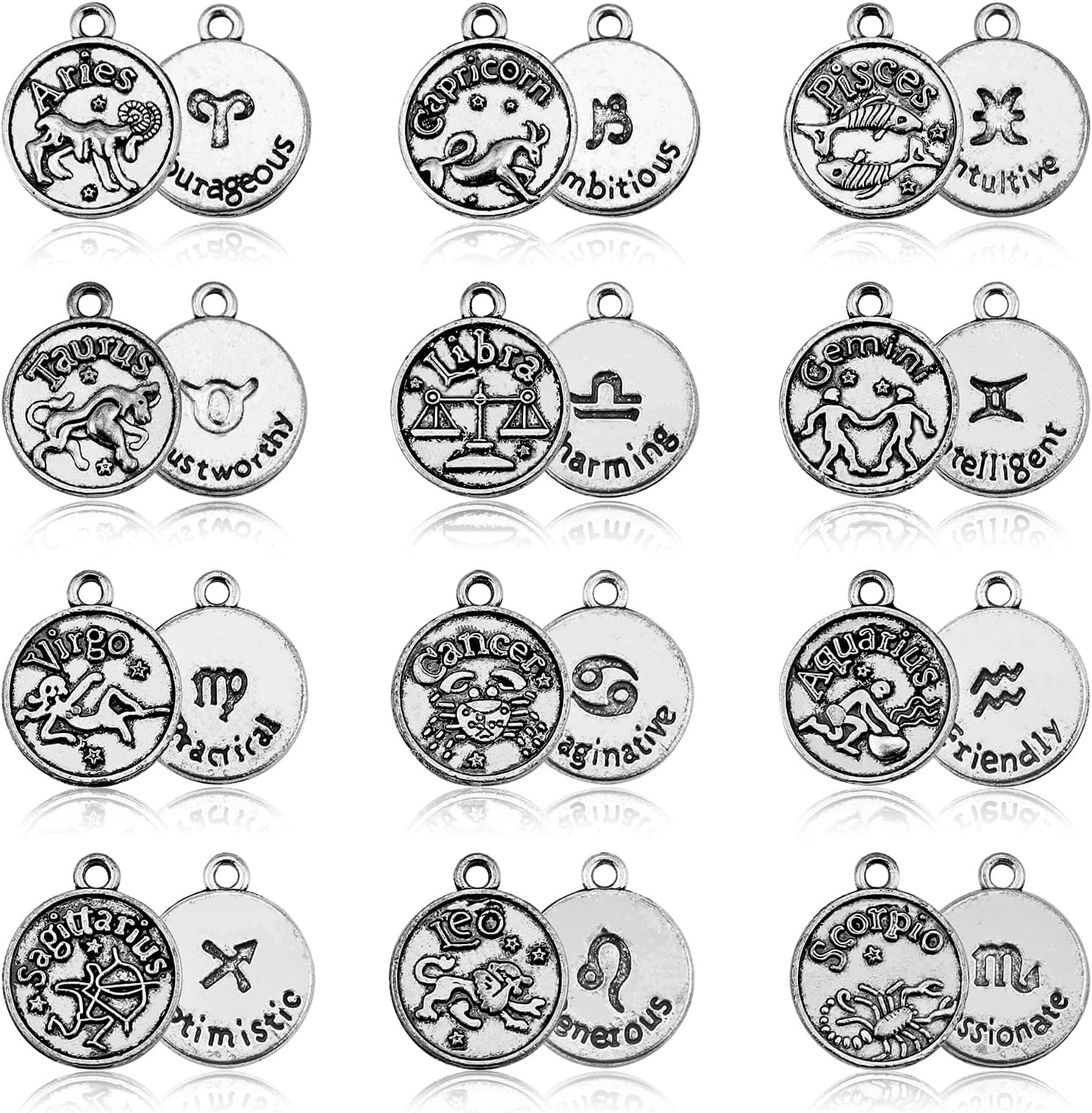 Amazon.com: PH PandaHall Zodiac Charms, 120Pcs Golden Alloy Charms, 10 ...