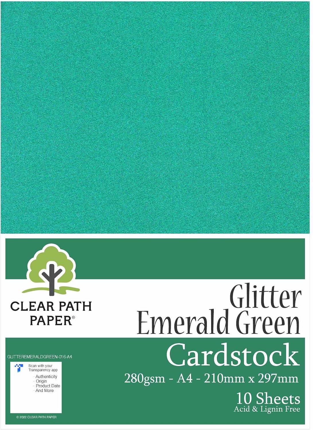 Glitter Emerald Green Cardstock - A4 - .016" / .41mm Thick - 10 Sheets ...