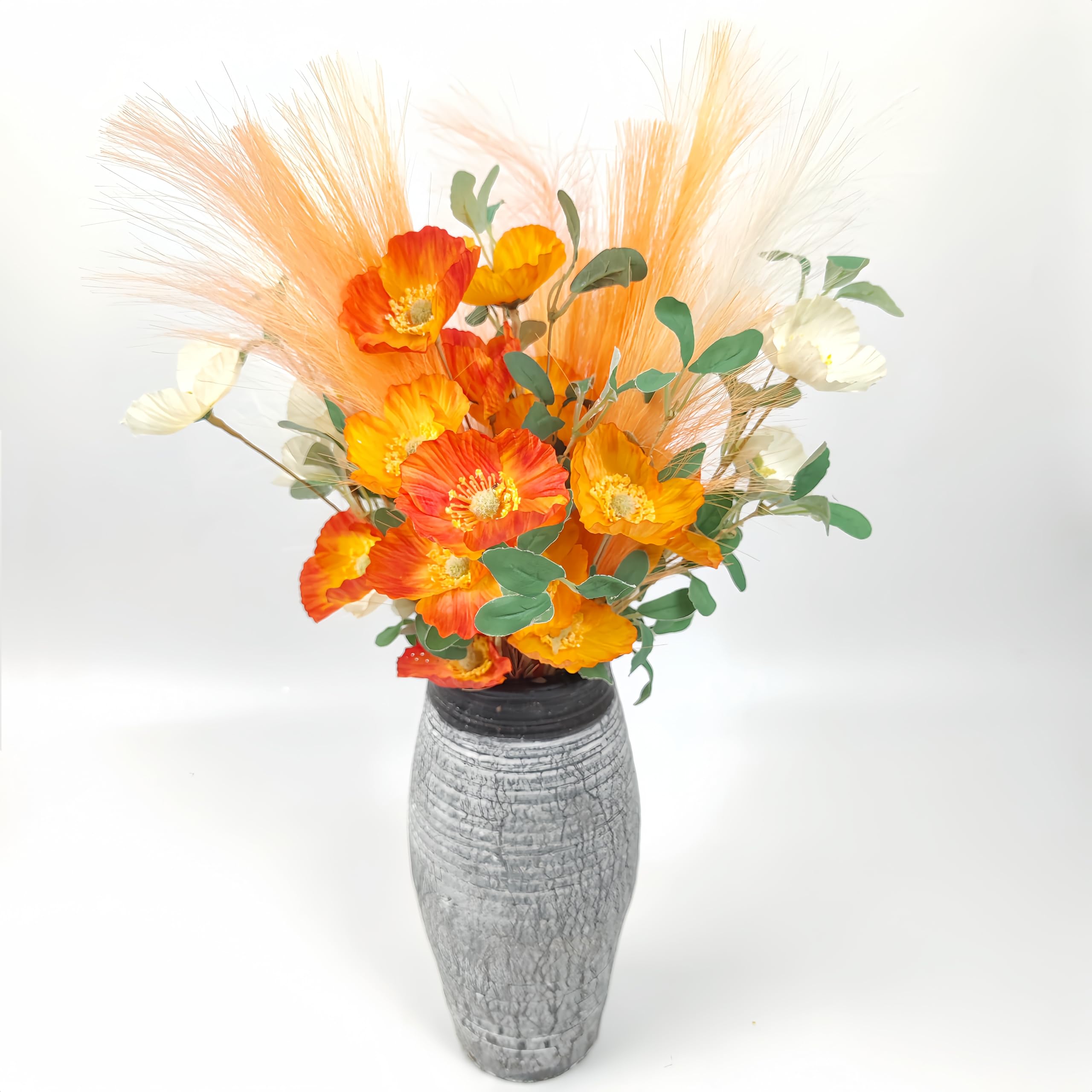 Amazon.com: NoriStyle 6 Pcs Orange Poppy Flowers Artificial for Winter ...