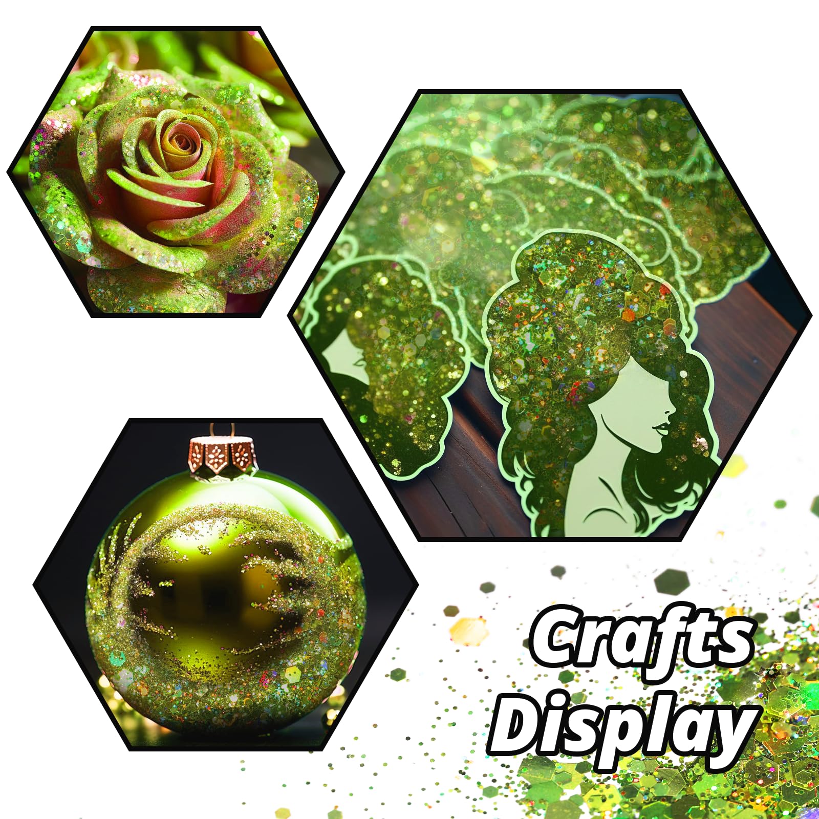 Snapklik.com : HTVRONT Holographic Chunky Glitter - 100g Green ...