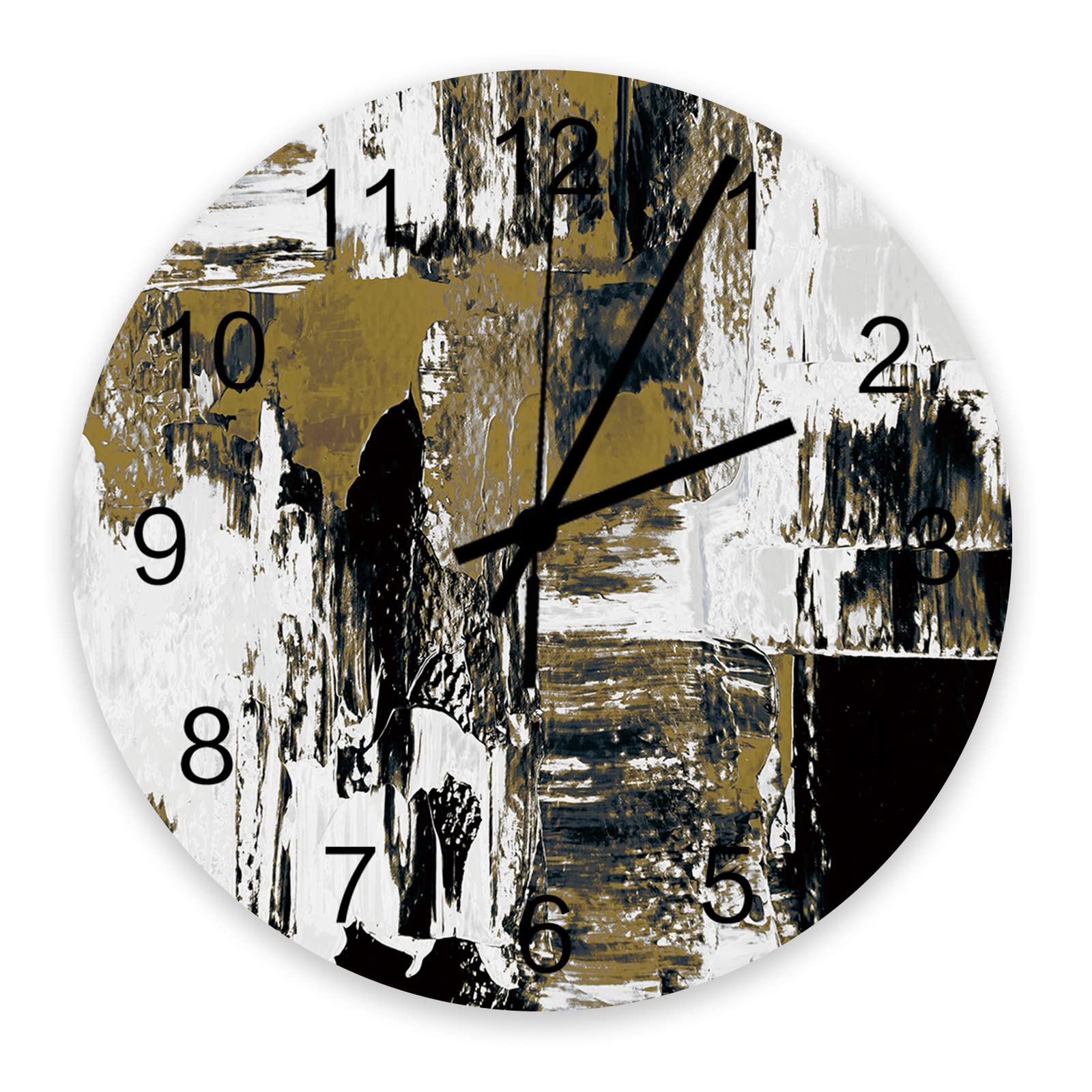 Person With Abstract Clock Paintings