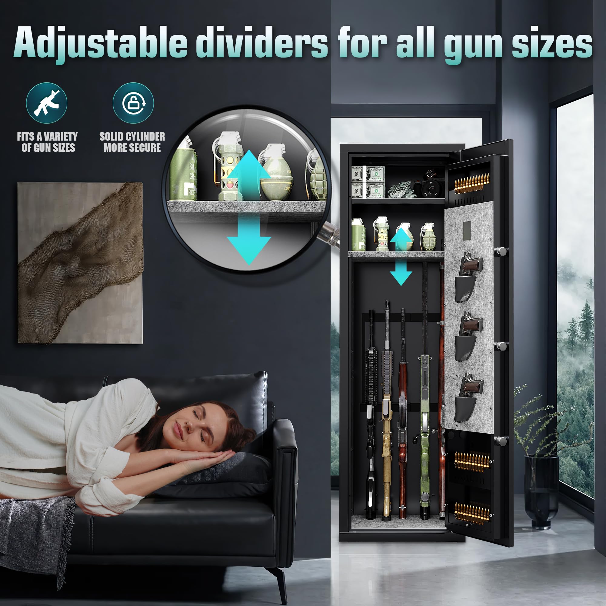 Snapklik.com : 5 Gun Safe Cabinet