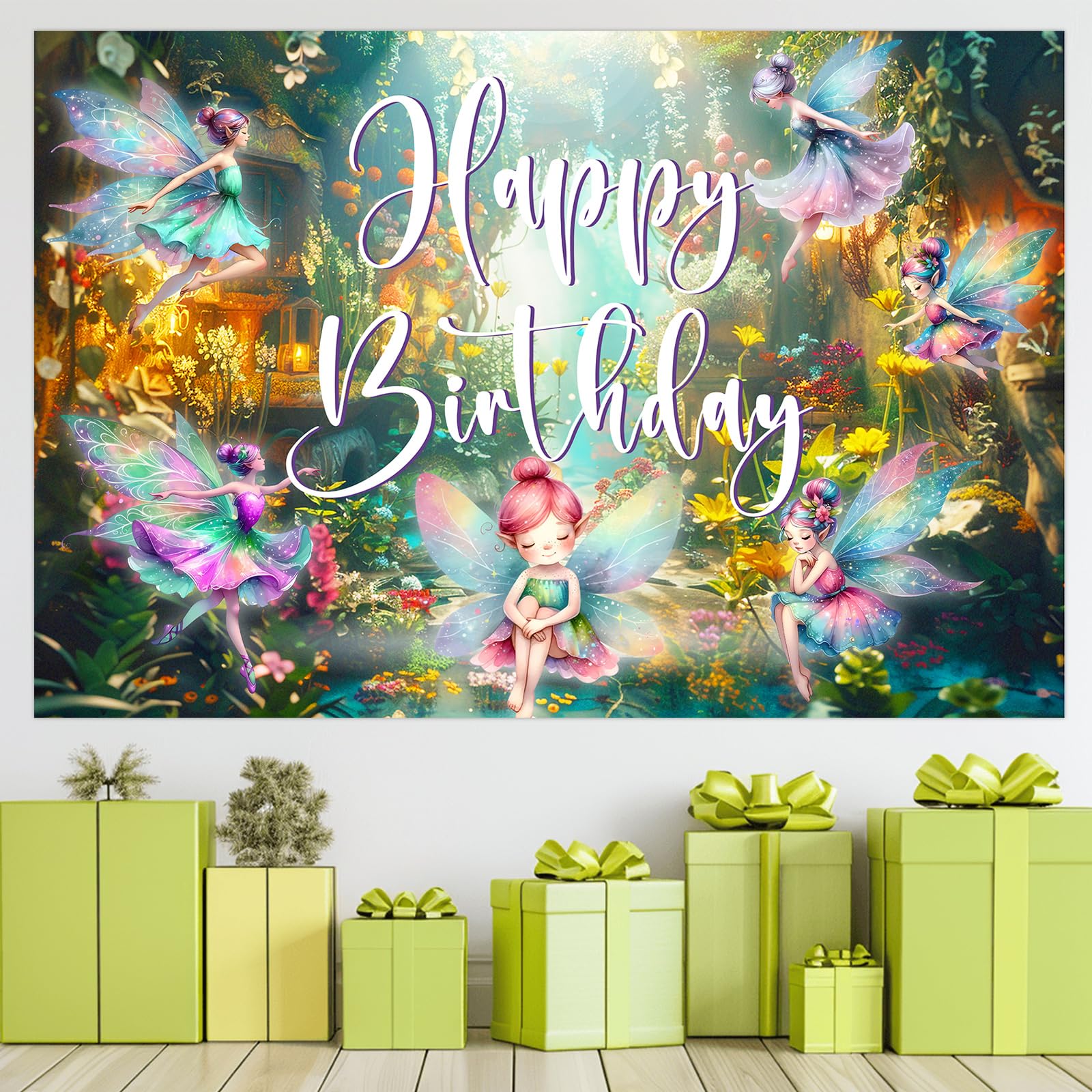 Fairy Forest Party Backdrop Enchanted Forest Banner Backdrop - 70.8x43 ...