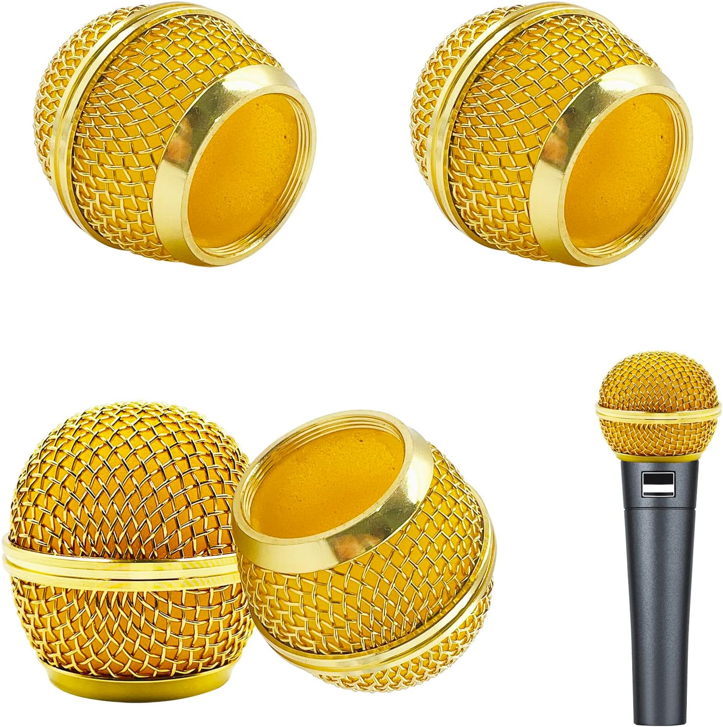 Amazon.com: OFFSCH 4pcs Colored Microphone Accessories Metal Mic Head ...