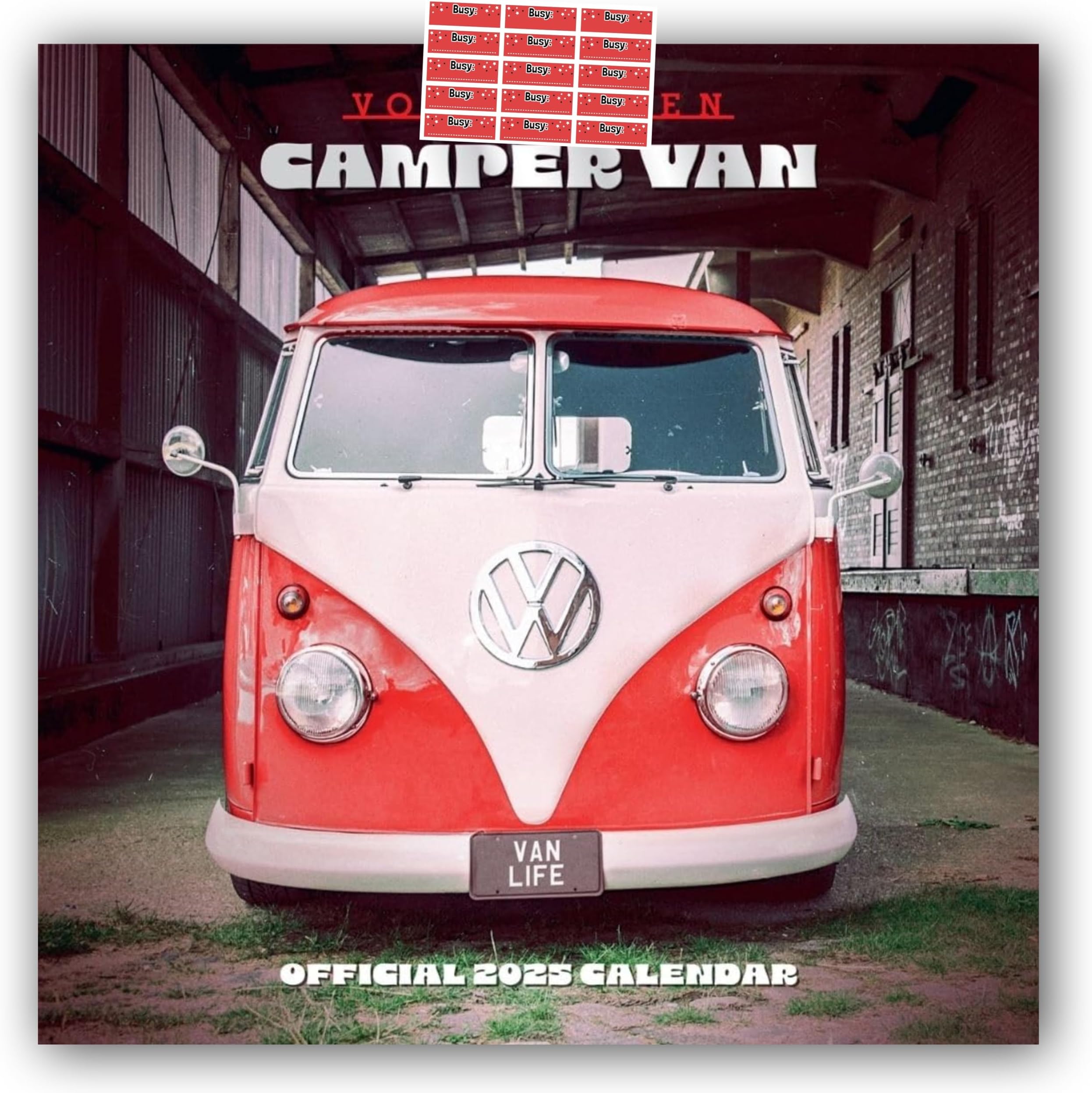 VW Camper Van Calendar 2025 Wall Calendar with Free Organisational ...