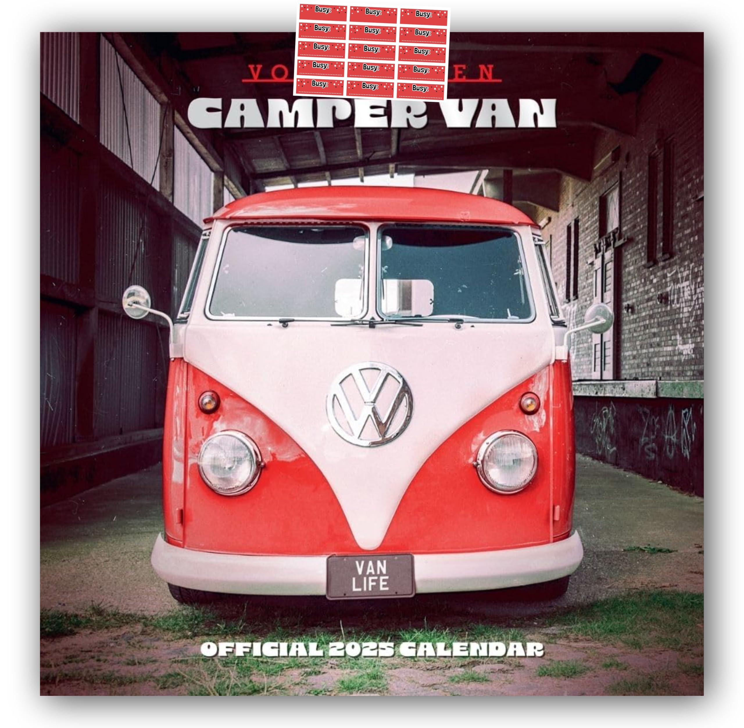 VW Camper Van Calendar 2025 Wall Calendar with Free Organisational ...