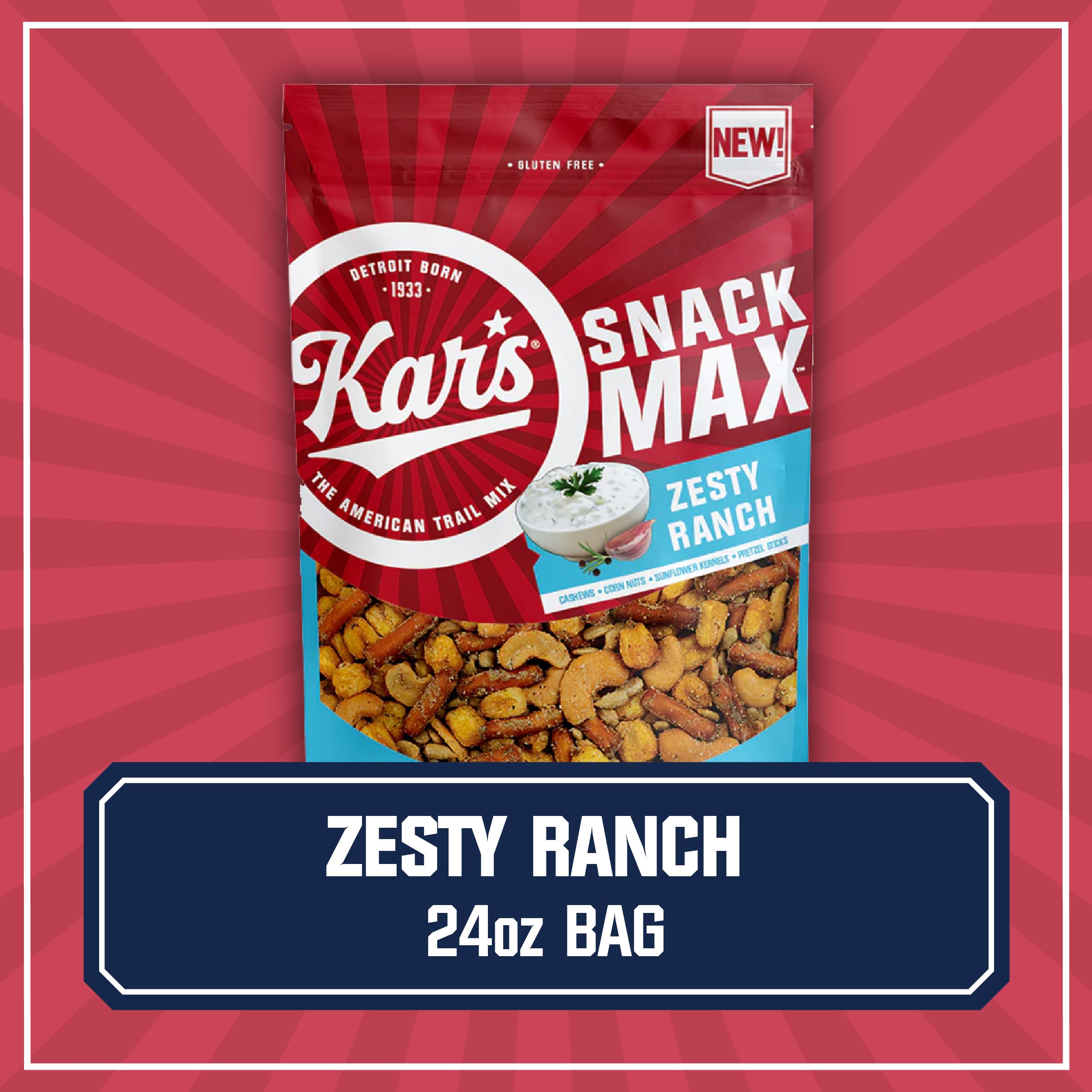 Snapklik.com : Kars Nuts Snack Mix, Zesty Ranch, 24oz Resealable Pouch ...