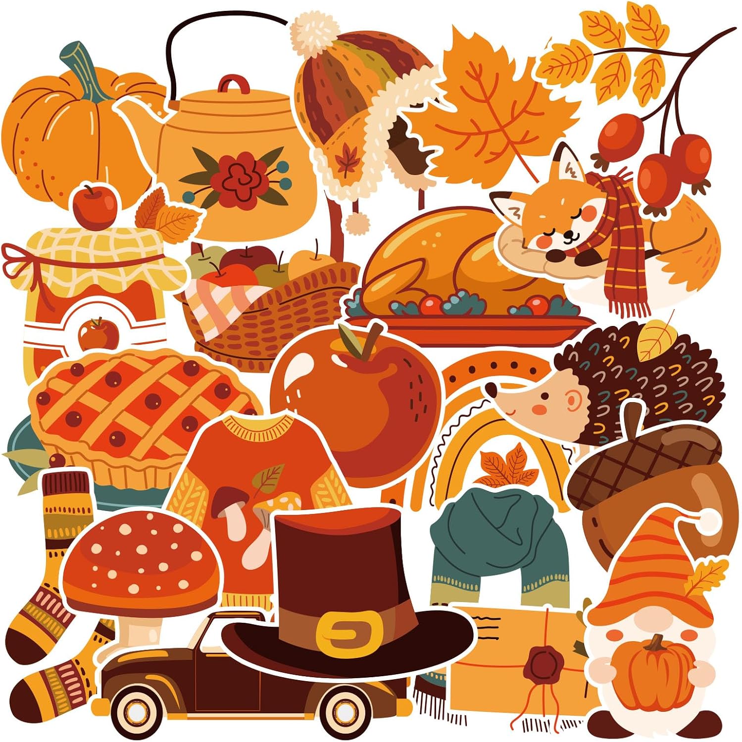 Amazon.com: 22pcs Fall Iron on Patches, Autumn Themed Thanksgiving ...