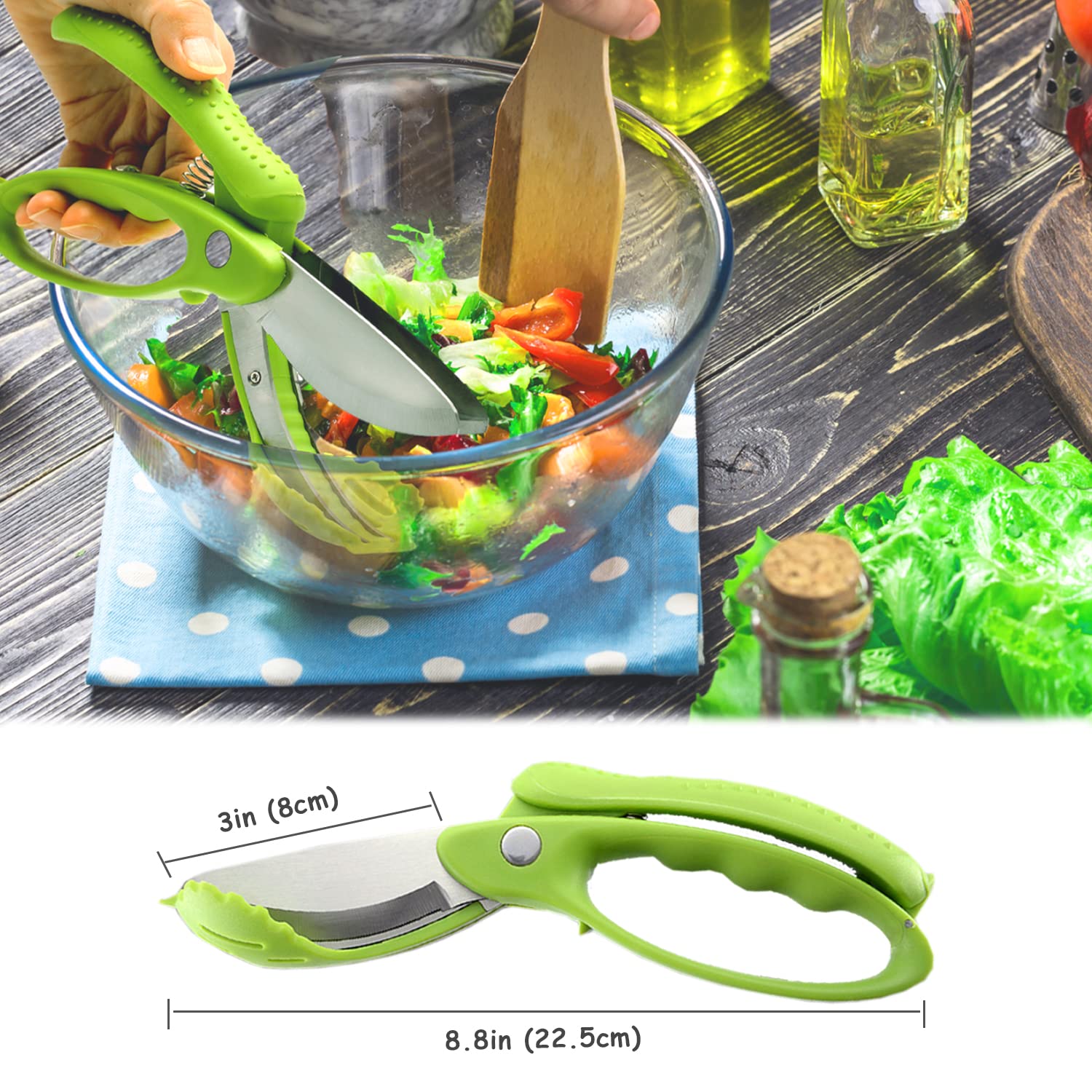 Snapklik.com : Salad Scissors For Chopped Salad, Toss And Chop Salad ...