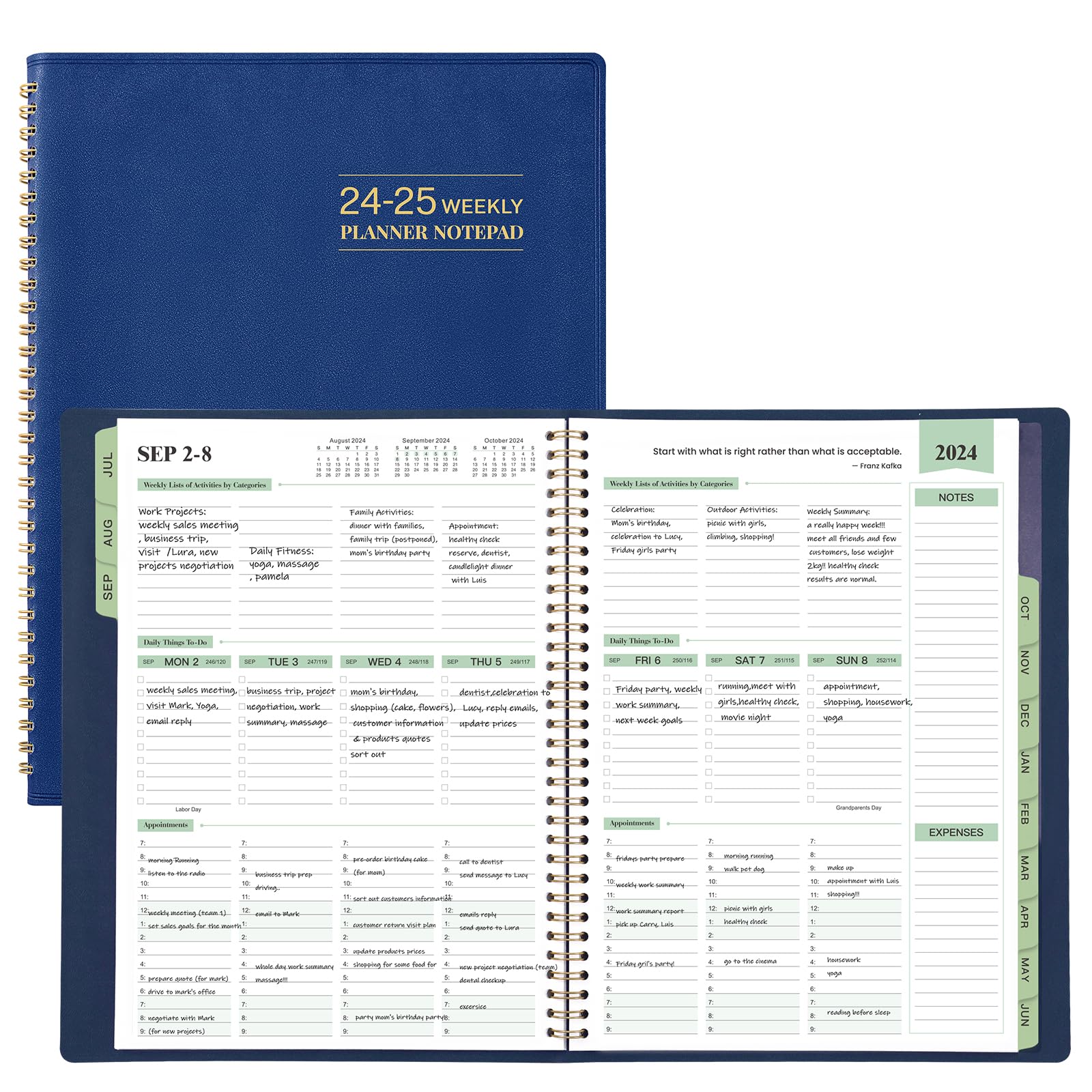Snapklik.com : 2024-2025 Planner - 3-Tier Down Weekly & Monthly Planner ...
