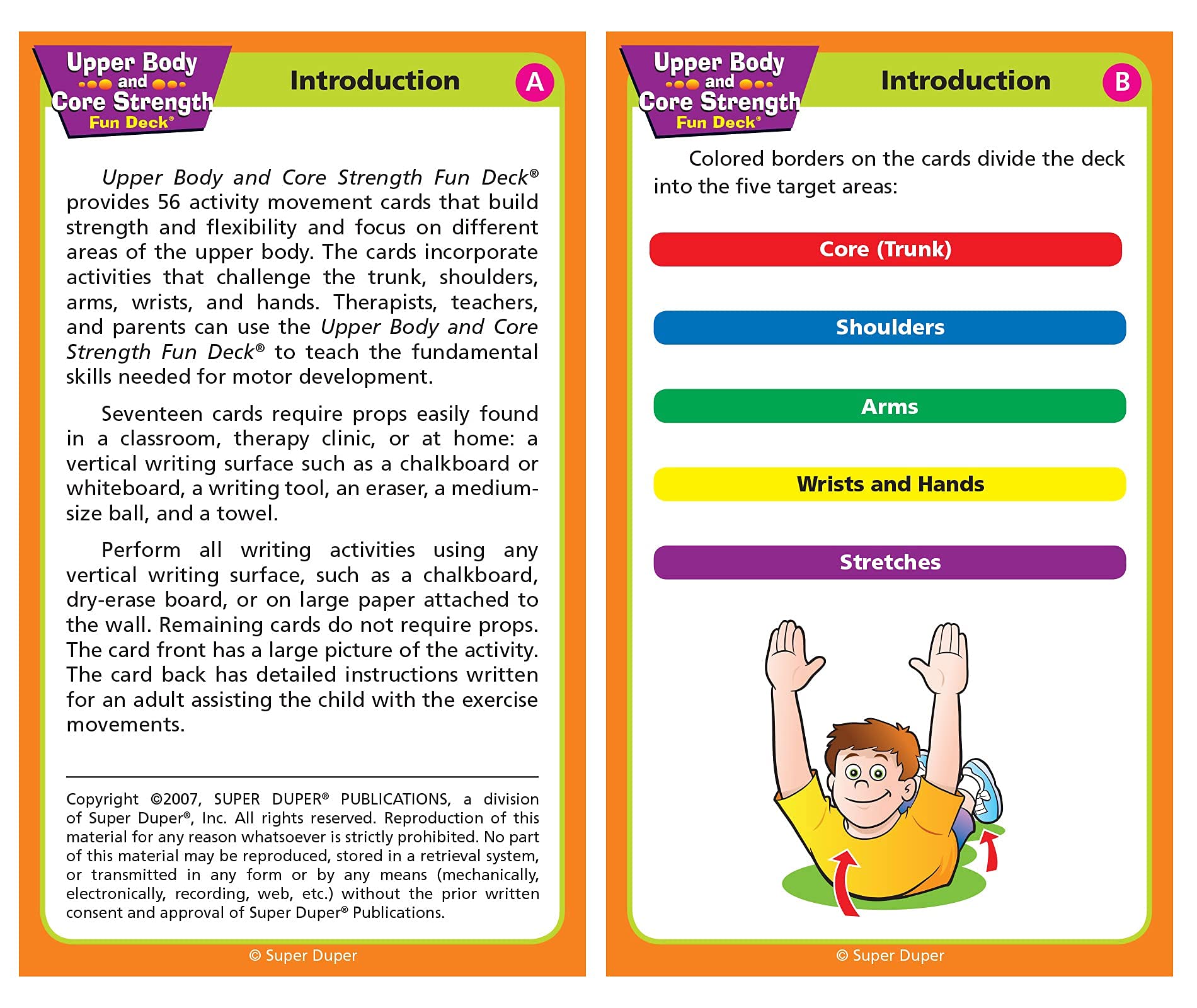 Super Duper Publications | Upper Body and Core Strength Fun Deck ...