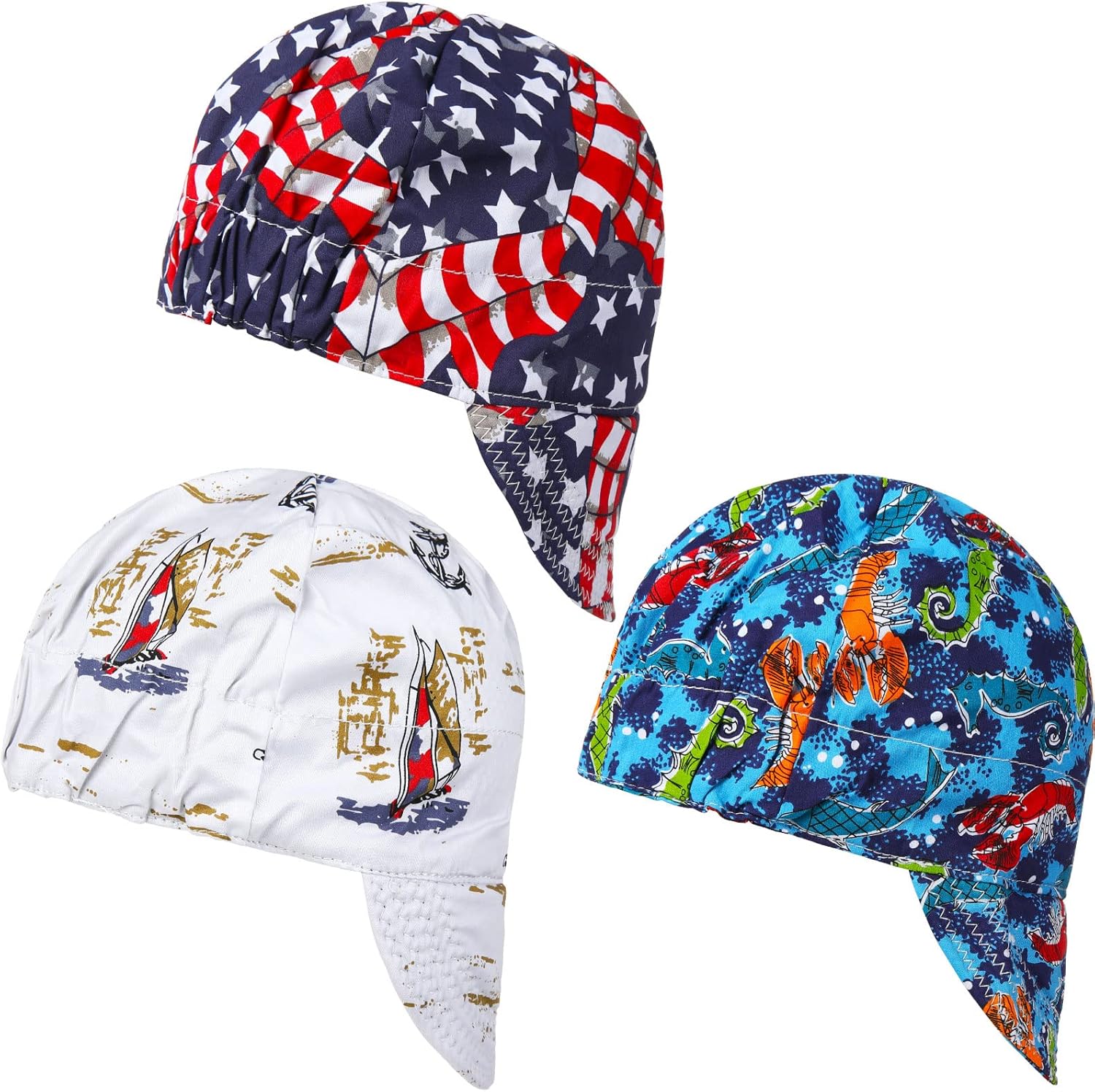 Macarrie 3 Pcs Welding Hats for Men Flame Resistant Cotton Welding Cap ...