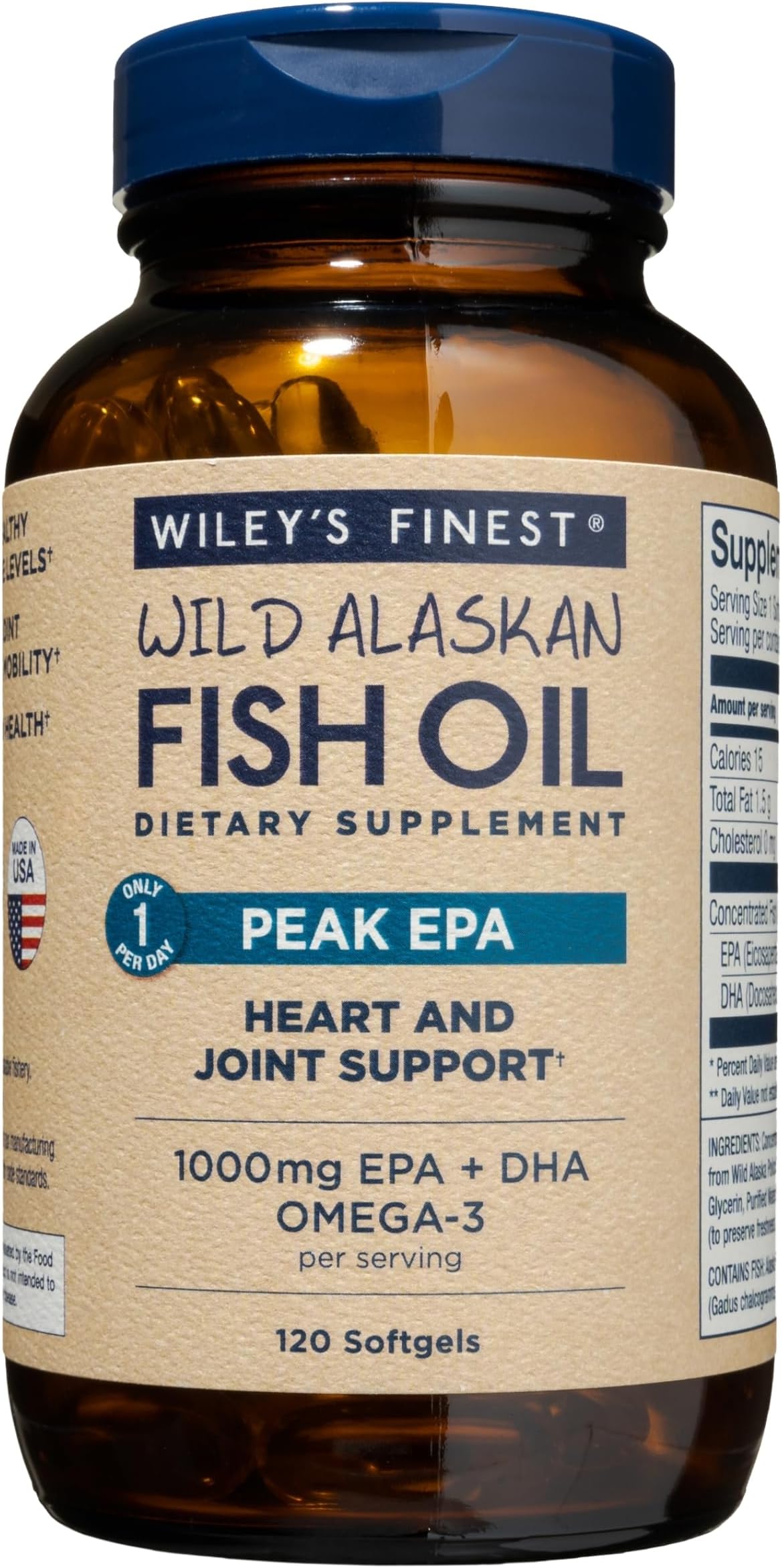 Amazon.com: Wiley's Finest Wild Alaskan Fish Oil Peak EPA - Triple ...