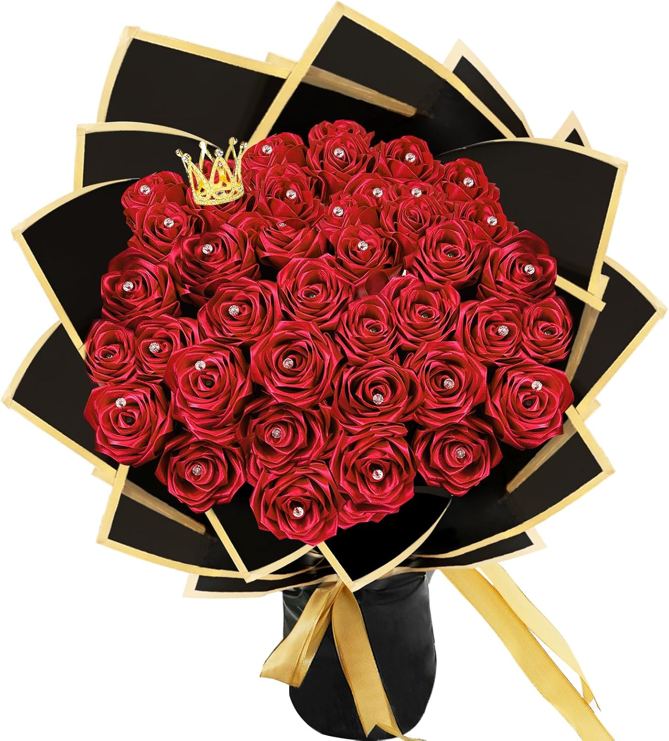 Amazon.com: Eternal Red Ribbon Rose Bouquet Artificial Rose Flowers ...