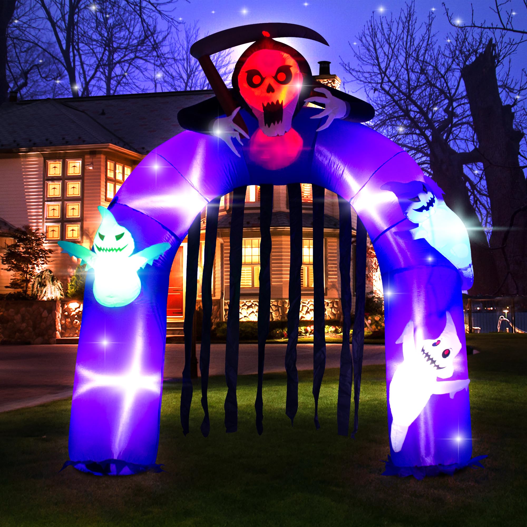 Snapklik.com : VENLOIS 8FT Halloween Inflatables Giant Grim Reaper Arch