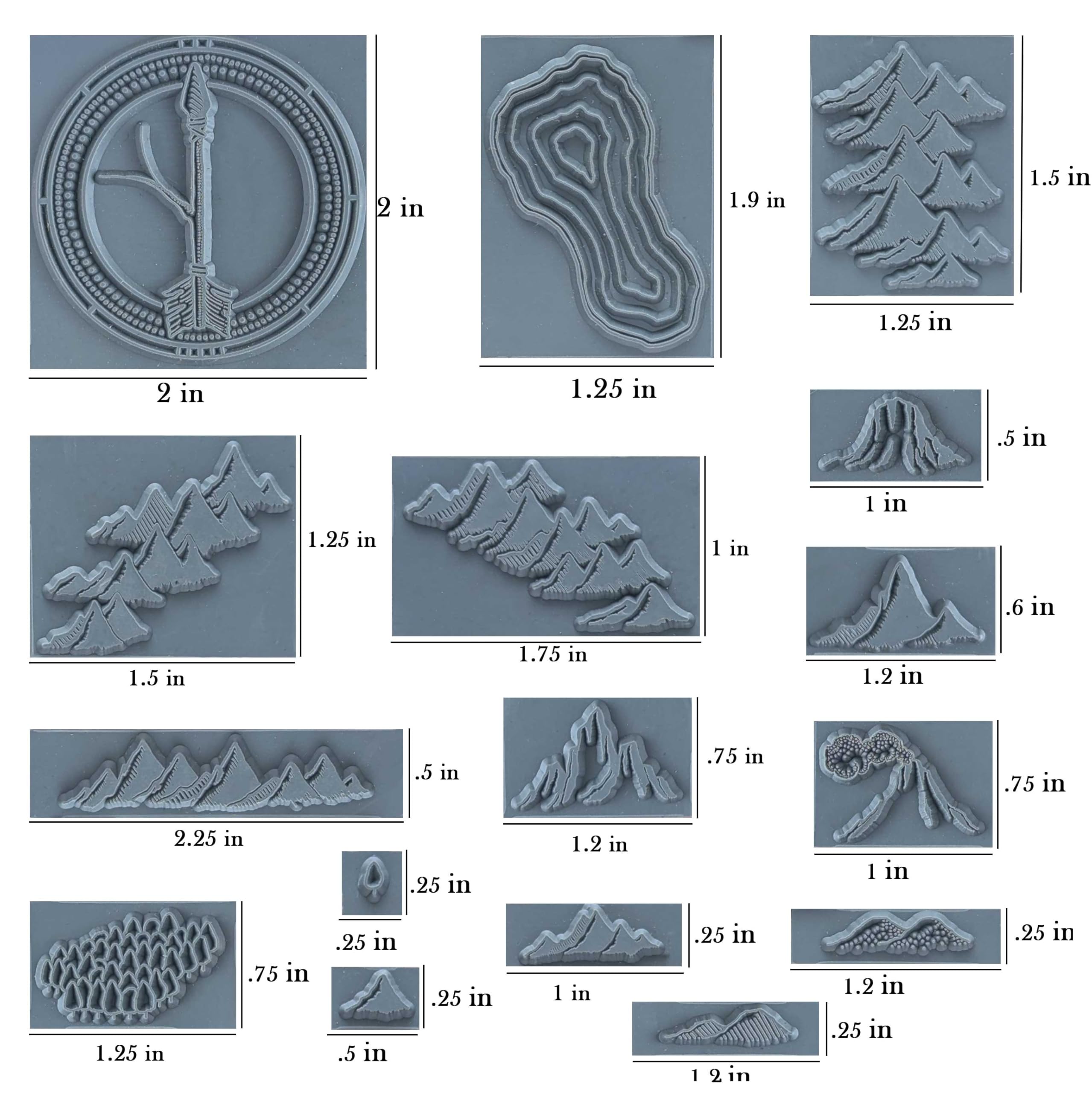 Lord Of Maps Fantasy Stamp Kit - 16 Piece Rubber Stamp Set For RPG Maps ...