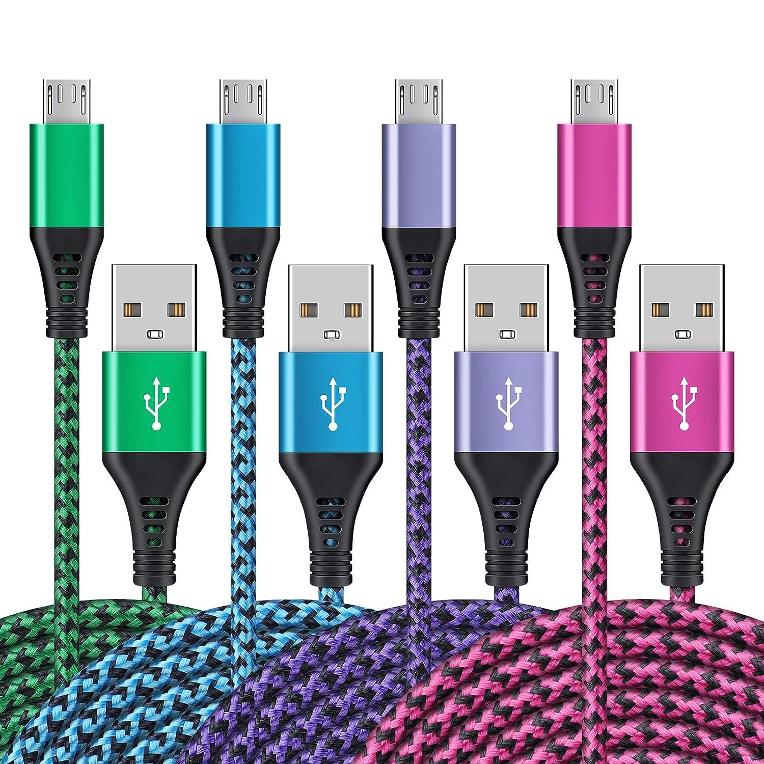 Micro USB Cable, [4Pack/3Ft] Android USB Male to Micro B Charger Cord ...