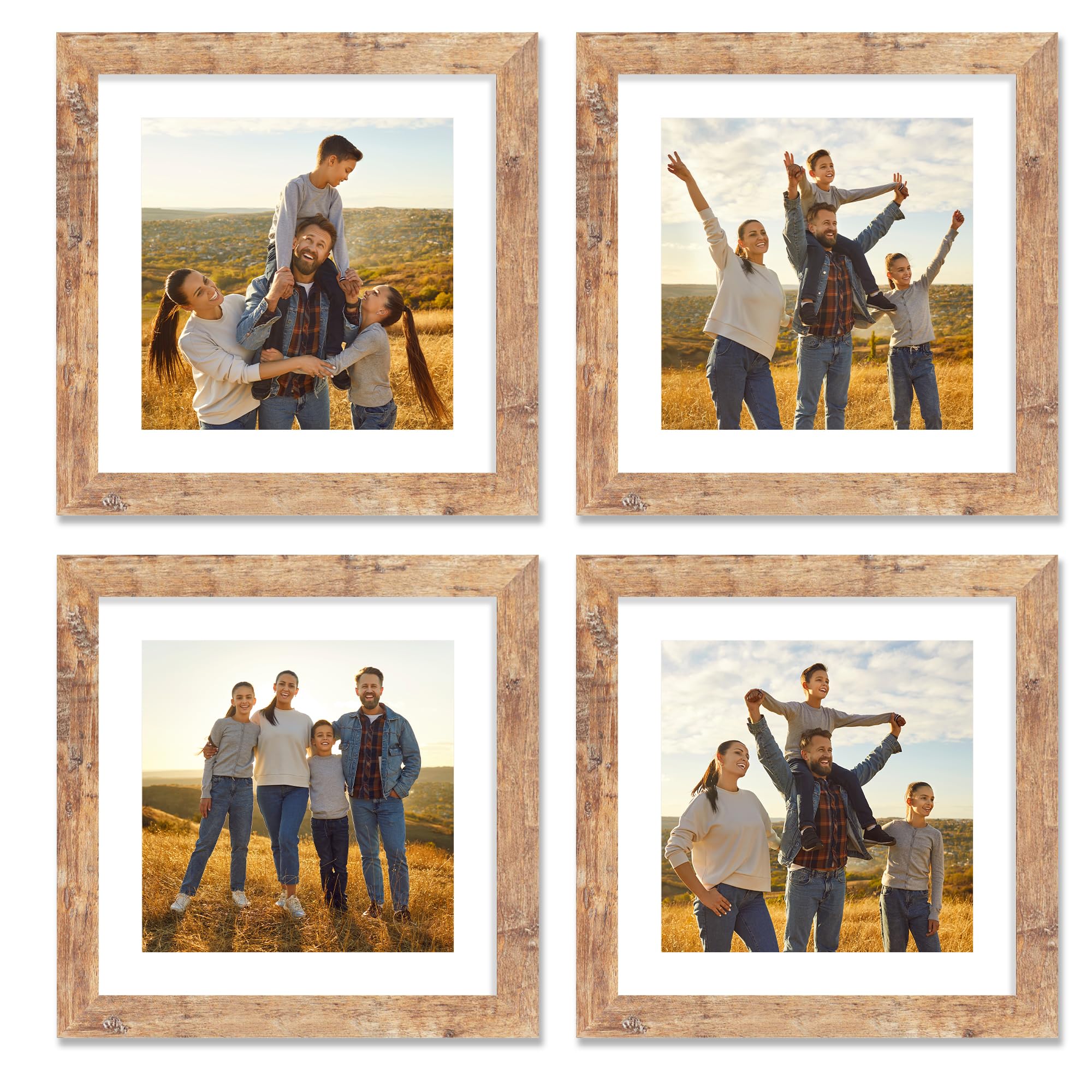 Amazon.com - iRahmen 10x10 Picture Frame Set of 4, Rustic Picture ...
