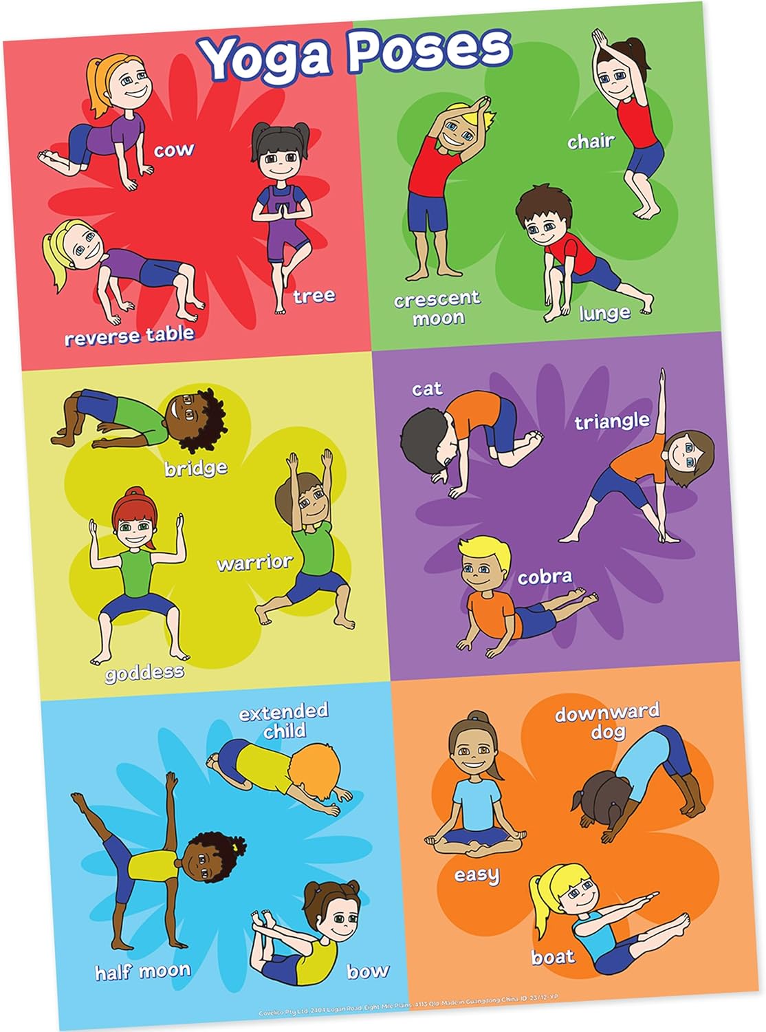 Yoga Poses For Kids Poster Yoga Pose Cards For Kids | Yoga Poses Flow