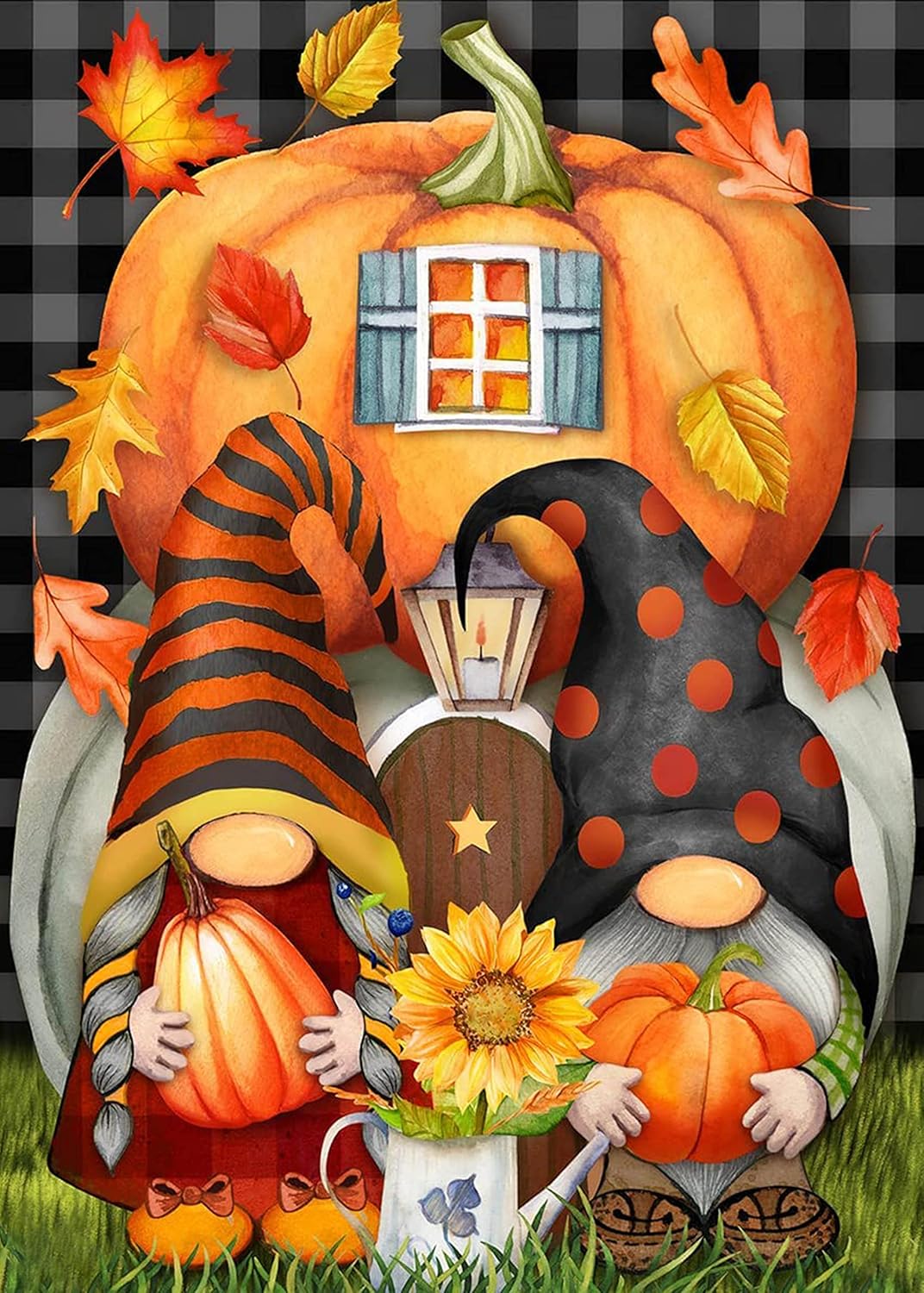 Amazon.com: Fall Diamond Art Painting Kits for Adults - Gnome Round ...